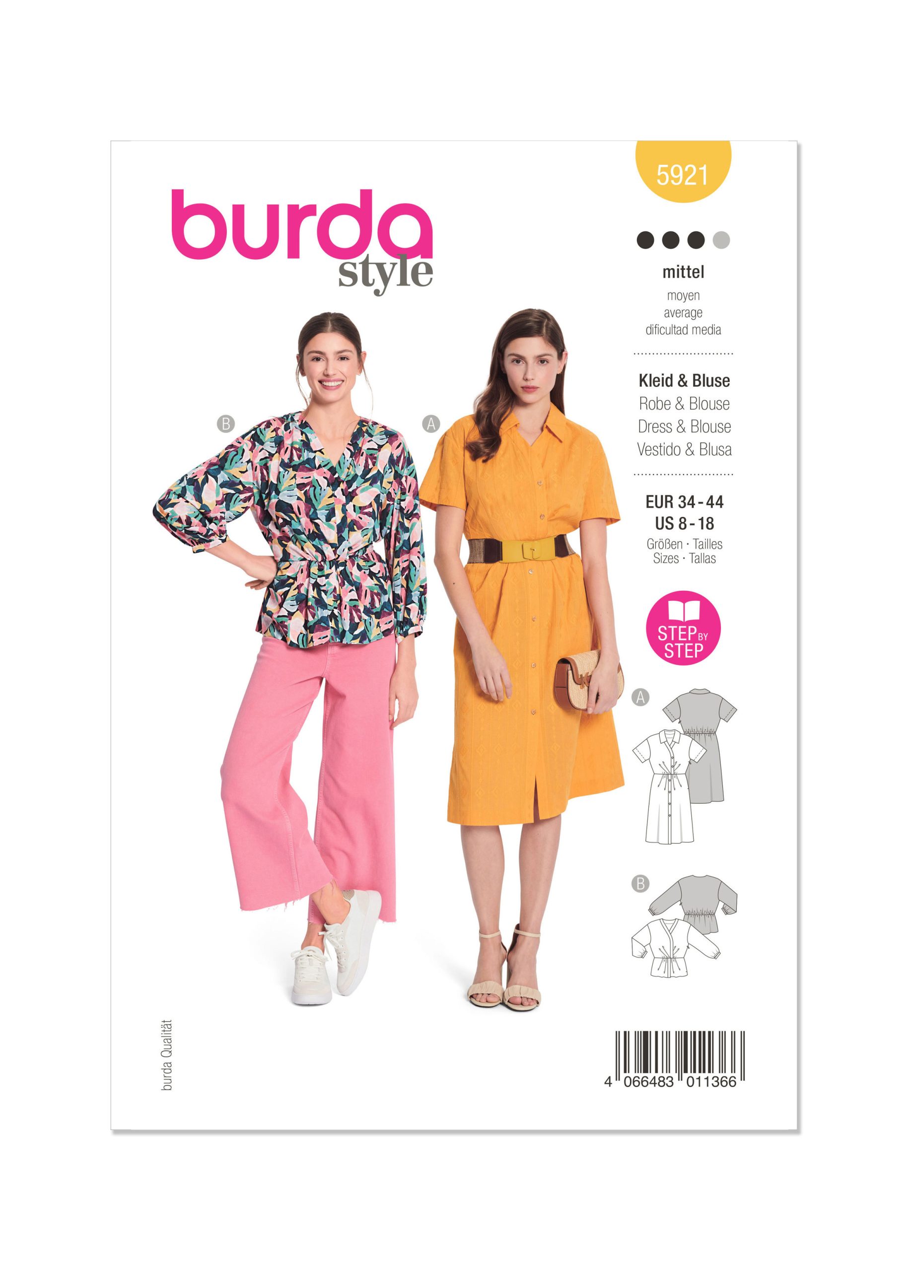 Burda Style pattern B5921 Misses’ Dress and Top - Sewdirect Australia