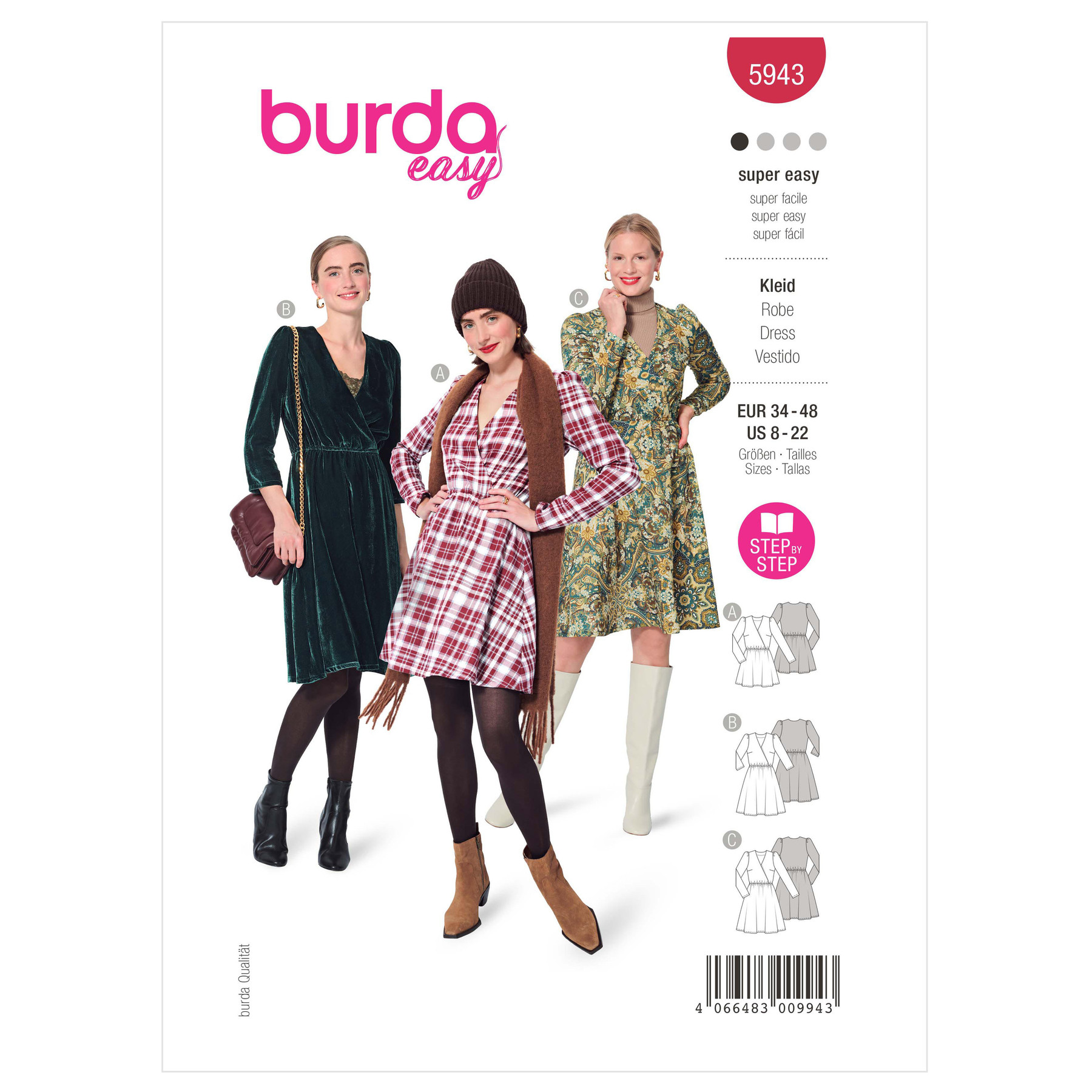 Burda Style Pattern B5943 Misses’ Dress - Sewdirect Australia