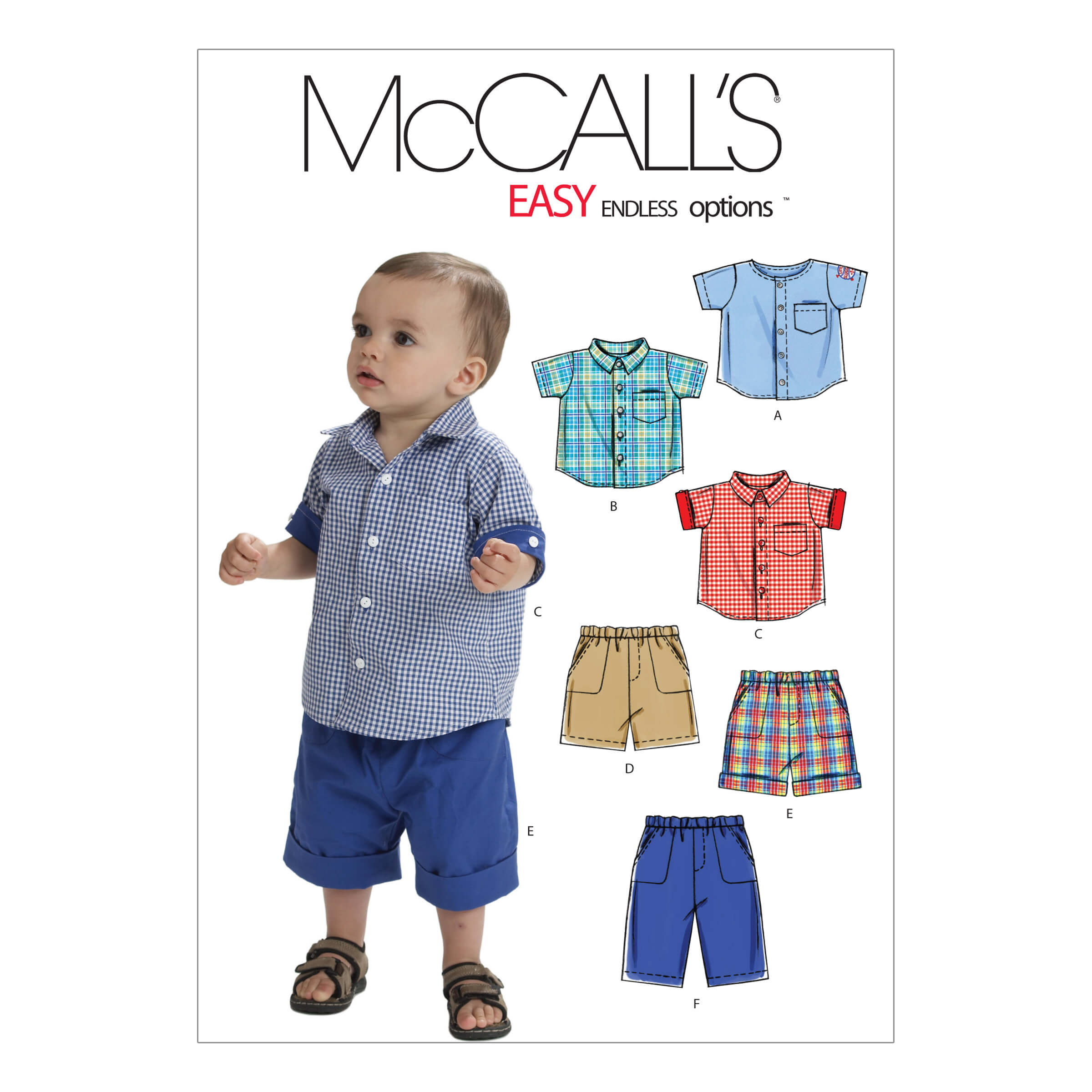McCall’s Sewing Pattern M6016 Infants’ Shirts, Shorts And Pants ...