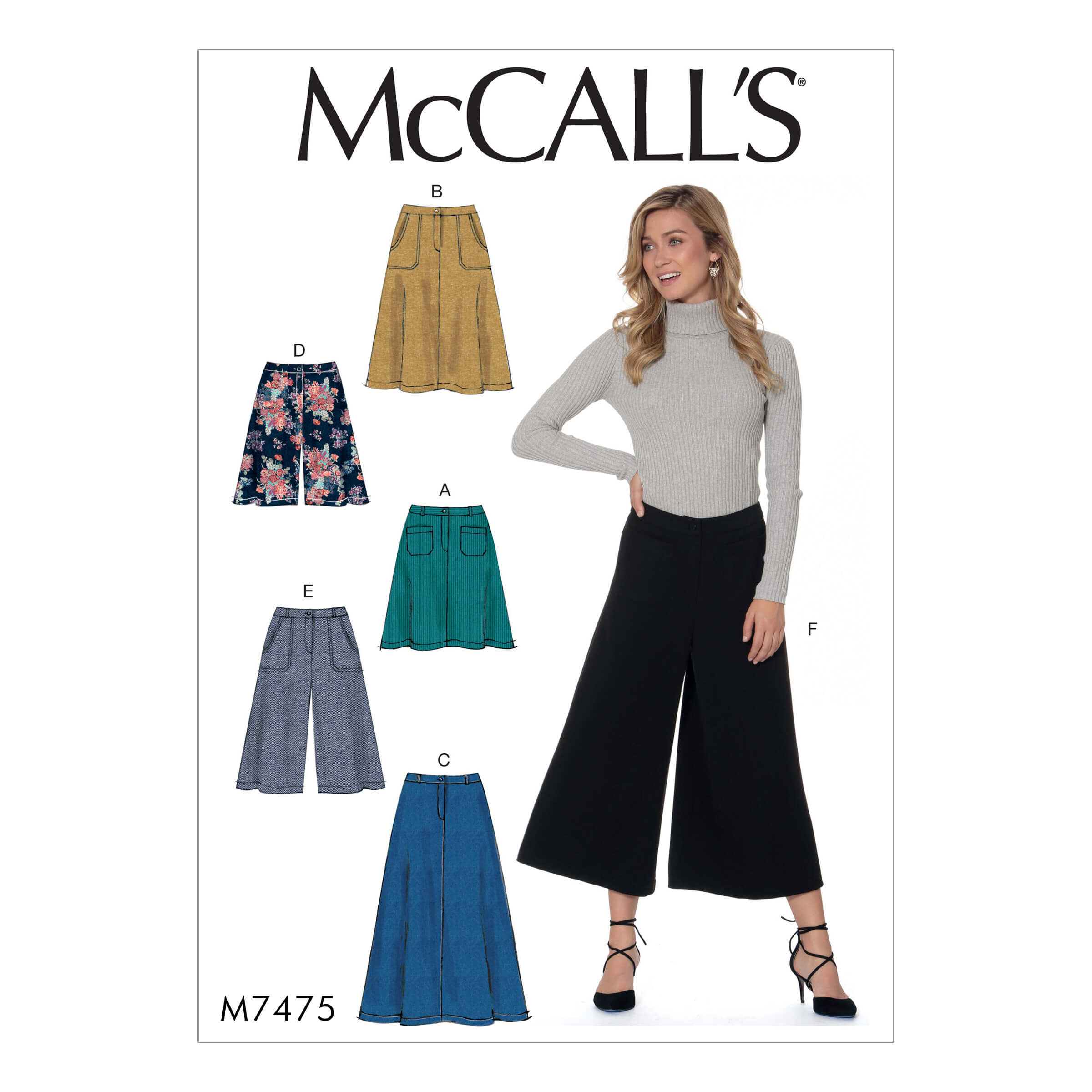 McCall’s Sewing Pattern M7475 Misses’ Flared Skirts, Shorts and ...