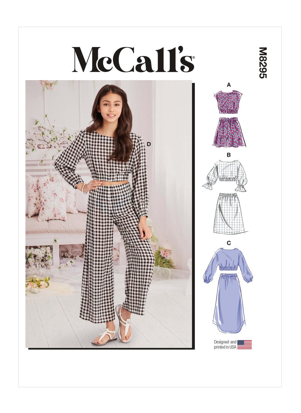 McCall’s Sewing Pattern M8295 Girls’ Tops, Skirts, Shorts and Trousers ...