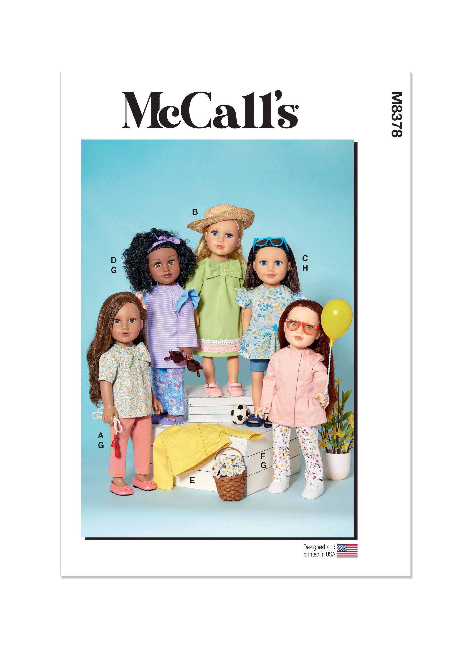 McCall’s Sewing Pattern M8378 18″ Doll Clothes - Sewdirect Australia