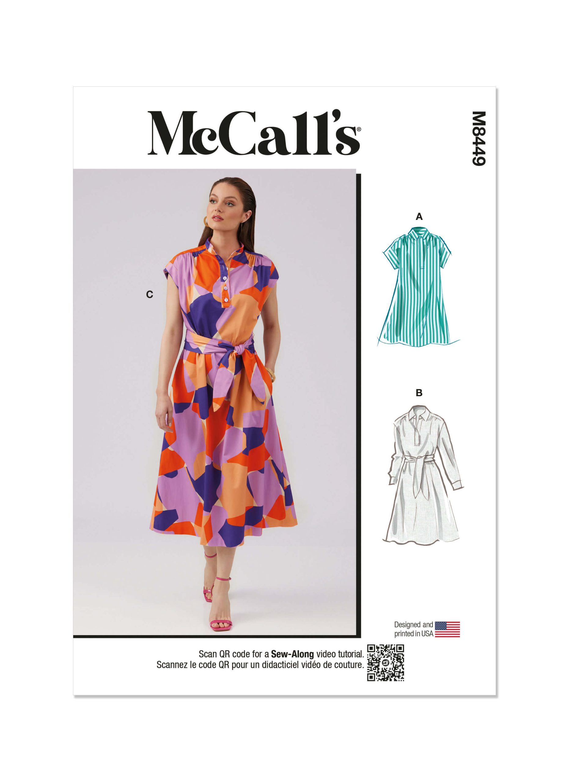 McCall’s Sewing Pattern M8449 Misses’ Dresses and Sash - Sewdirect ...