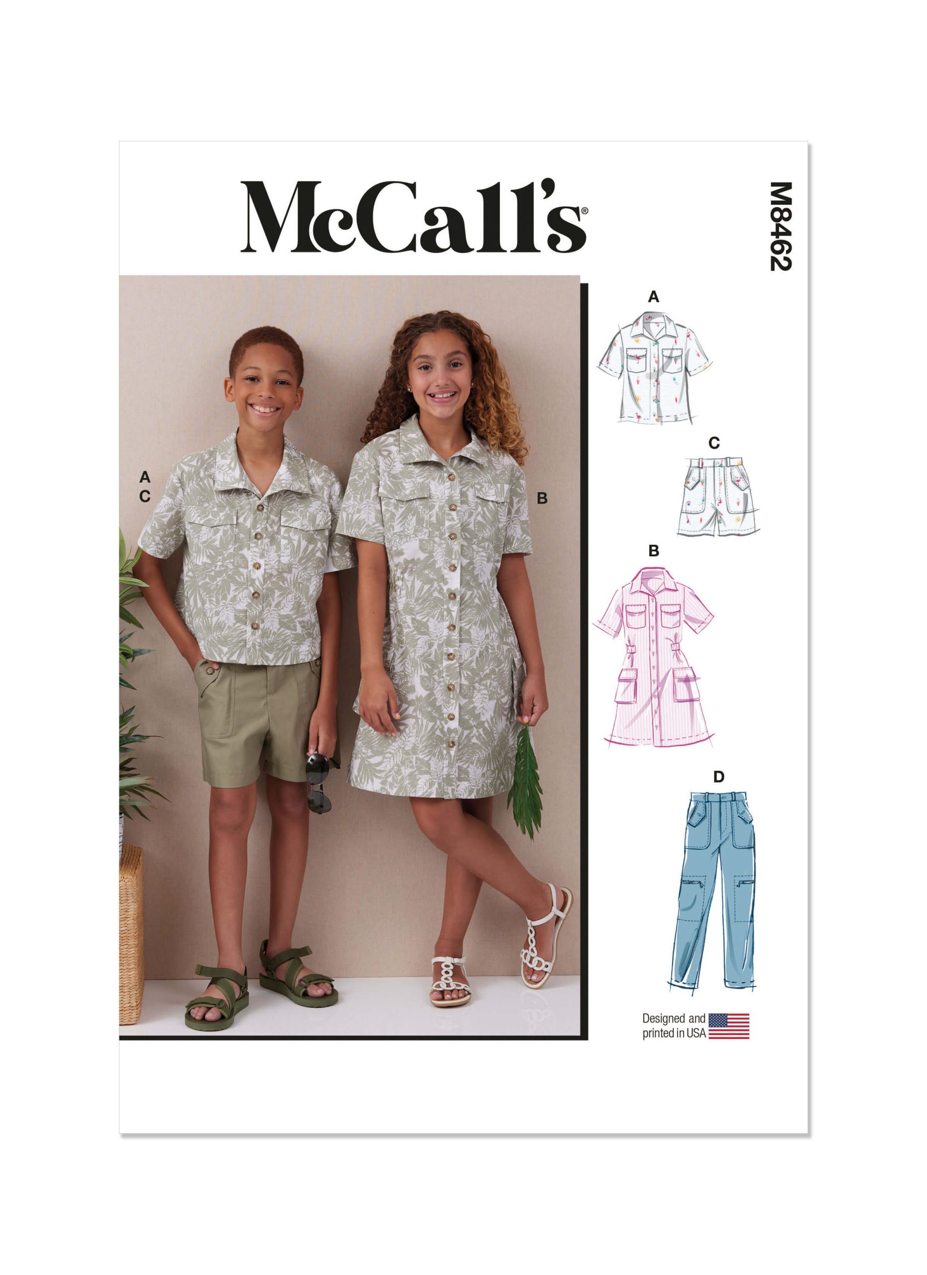 McCall’s Sewing Pattern M8462 Girls’ and Boys’ Shirt, Trousers, Shorts ...