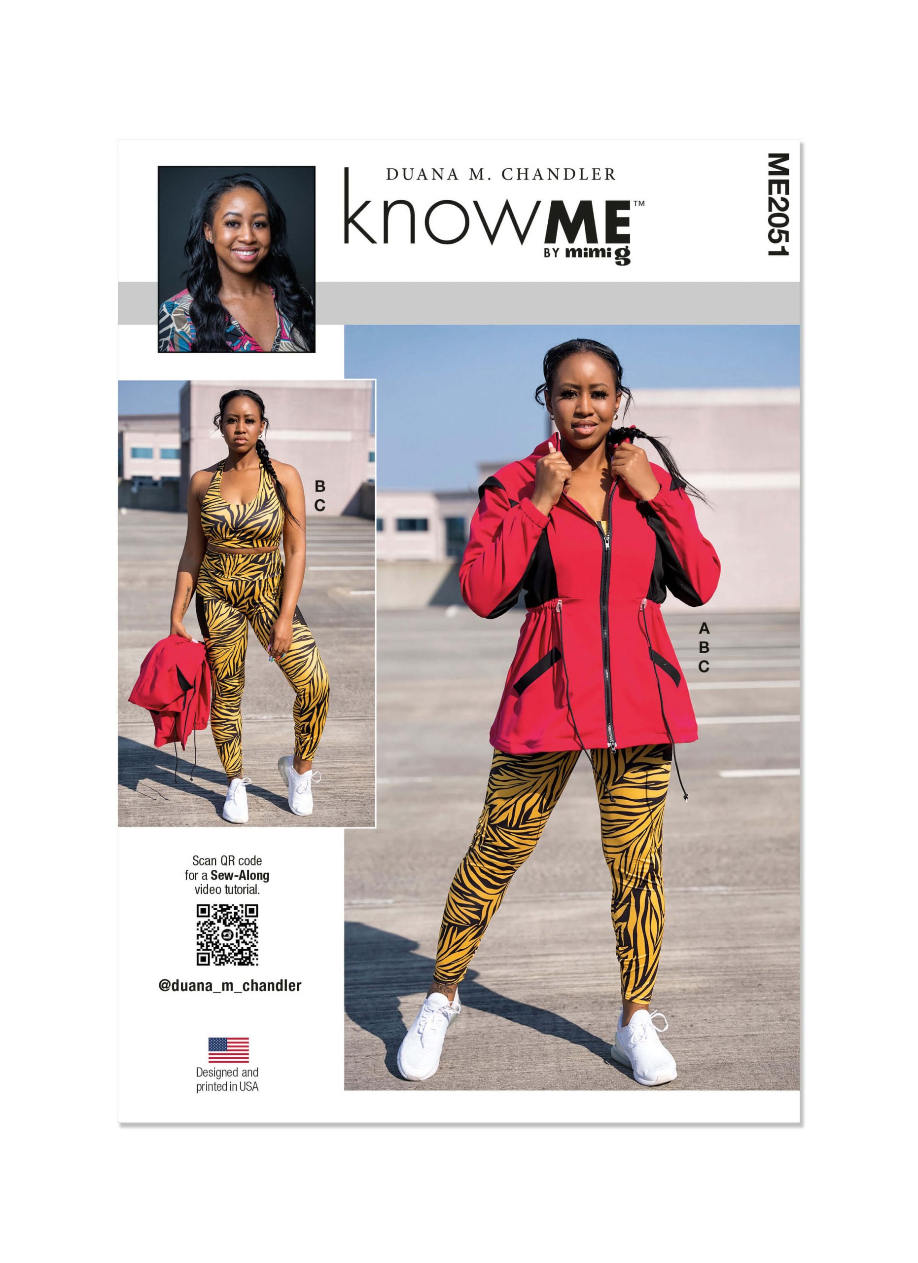 Know Me Sewing Pattern ME2051 Misses’ Jacket, Bra Top and Leggings by ...