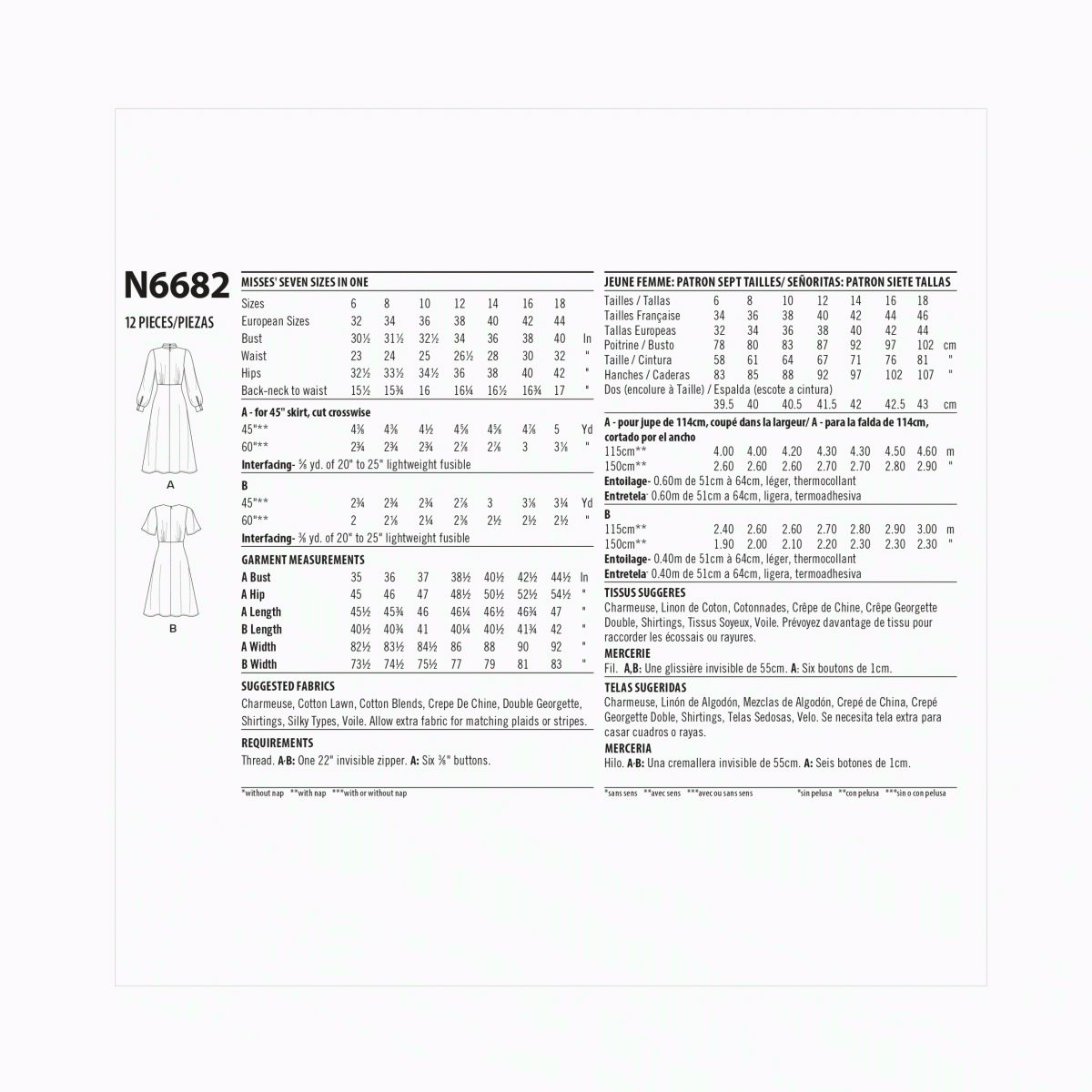 New Look Sewing Pattern N6682 Misses’ Dress - Sewdirect Australia