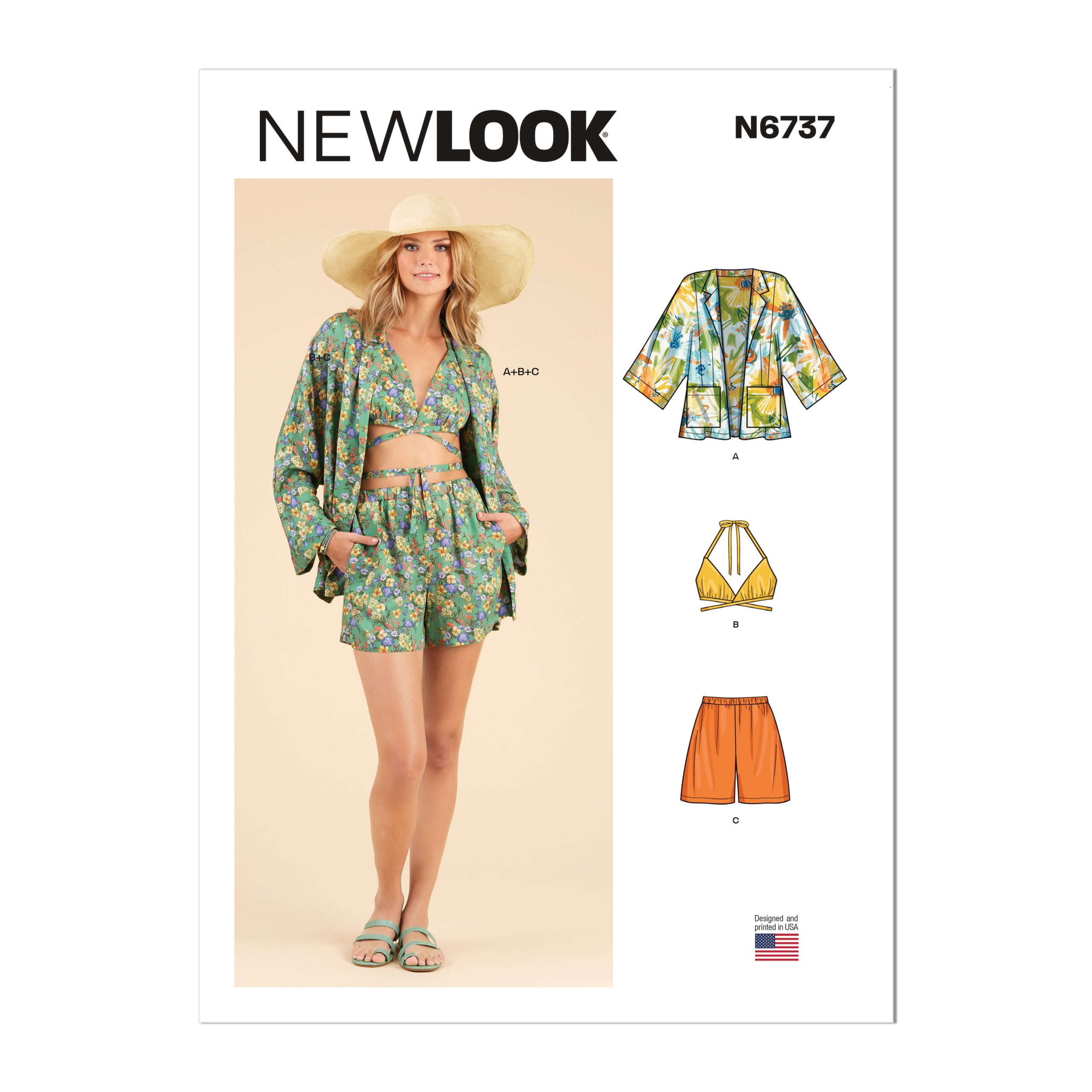New Look Sewing Pattern N6737 Misses’ Jacket, Wrap Halter Top and ...