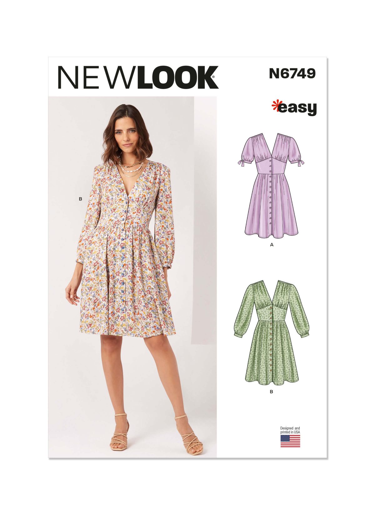 New Look Sewing Pattern N6749 Misses’ Dress With Sleeve Variations ...
