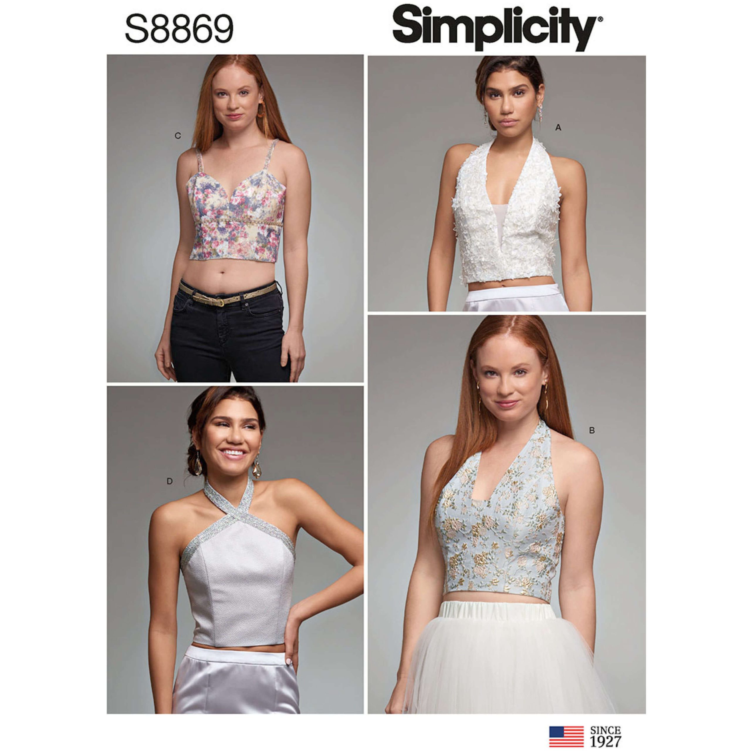 Simplicity Sewing Pattern S8869 Misses’ Lined Tops - Sewdirect Australia