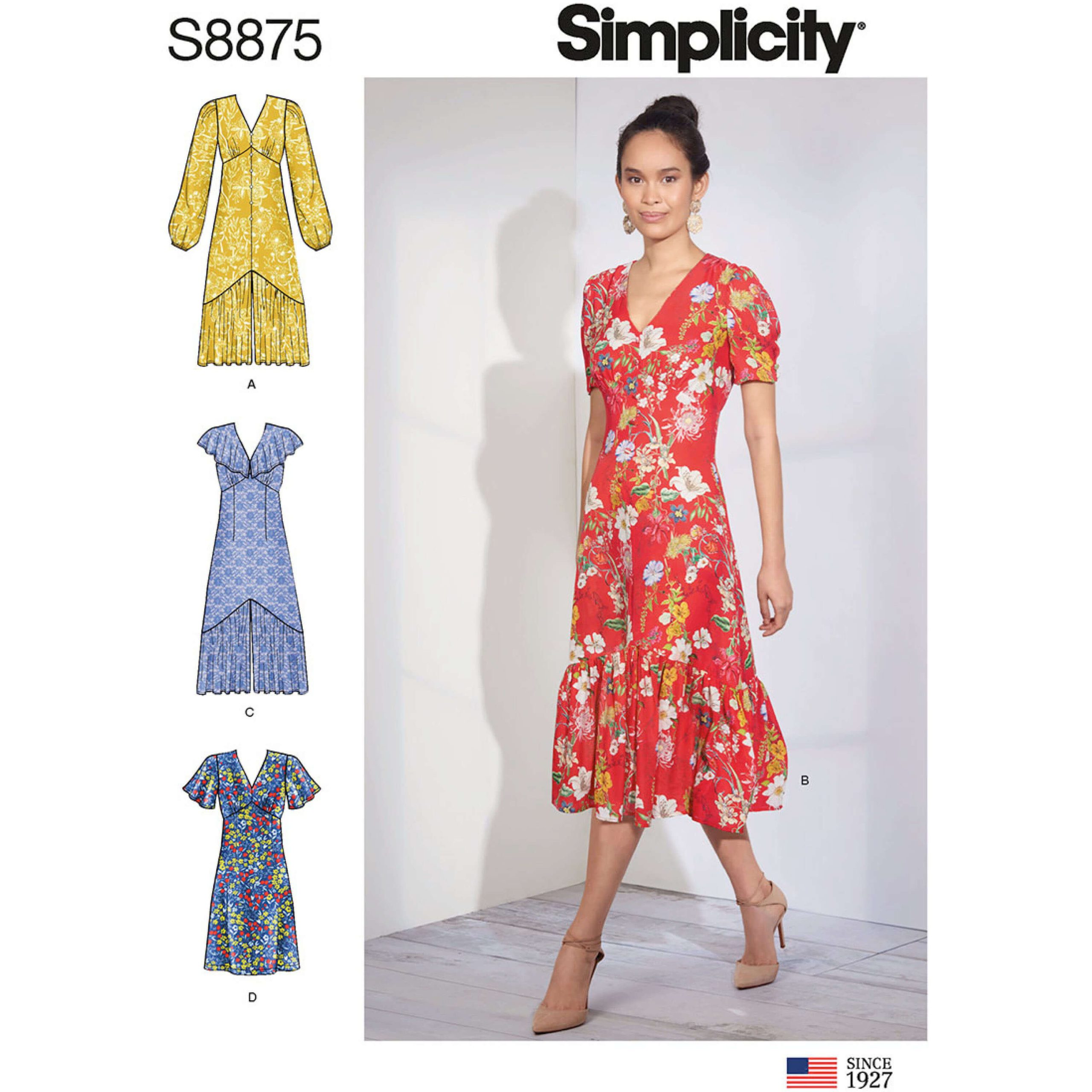 Simplicity Sewing Pattern S8875 Misses’ Dresses - Sewdirect Australia