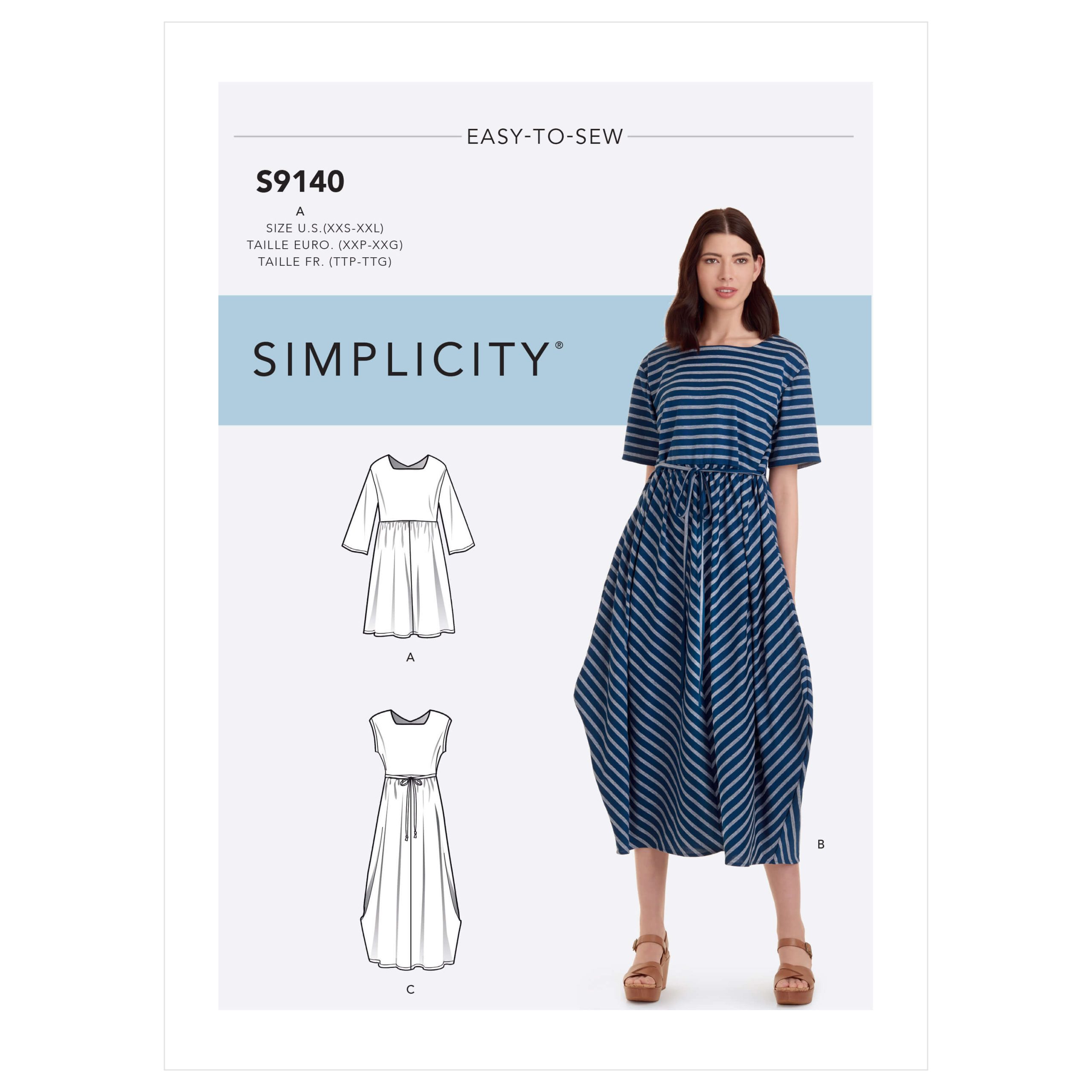 Simplicity Sewing Pattern S9140 Misses’ Relaxed Pull-on Dress ...