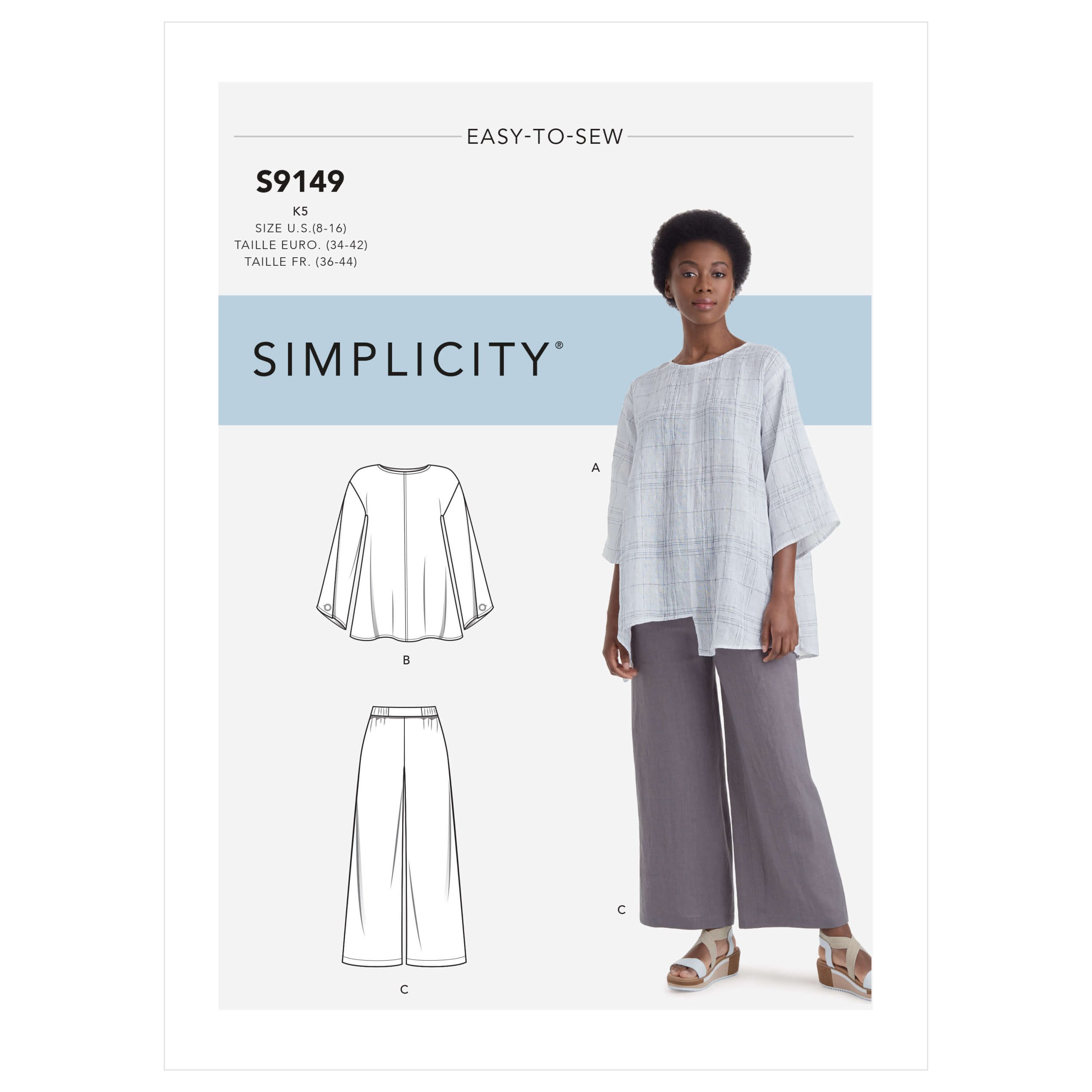 Simplicity Sewing Pattern S9149 Misses’ Tops & Trousers - Sewdirect ...