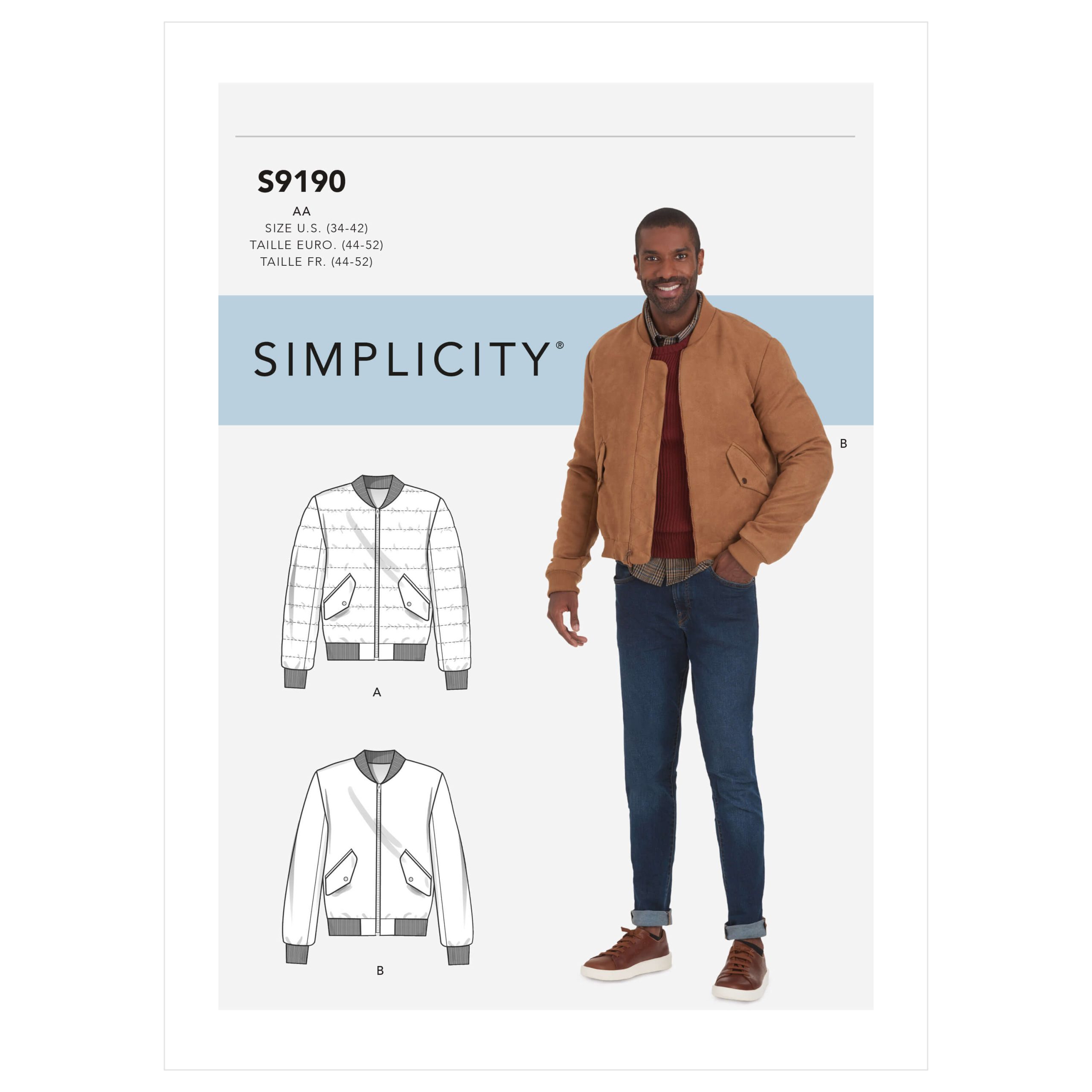 Simplicity Sewing Pattern S9190 Men’s Jacket - Sewdirect Australia