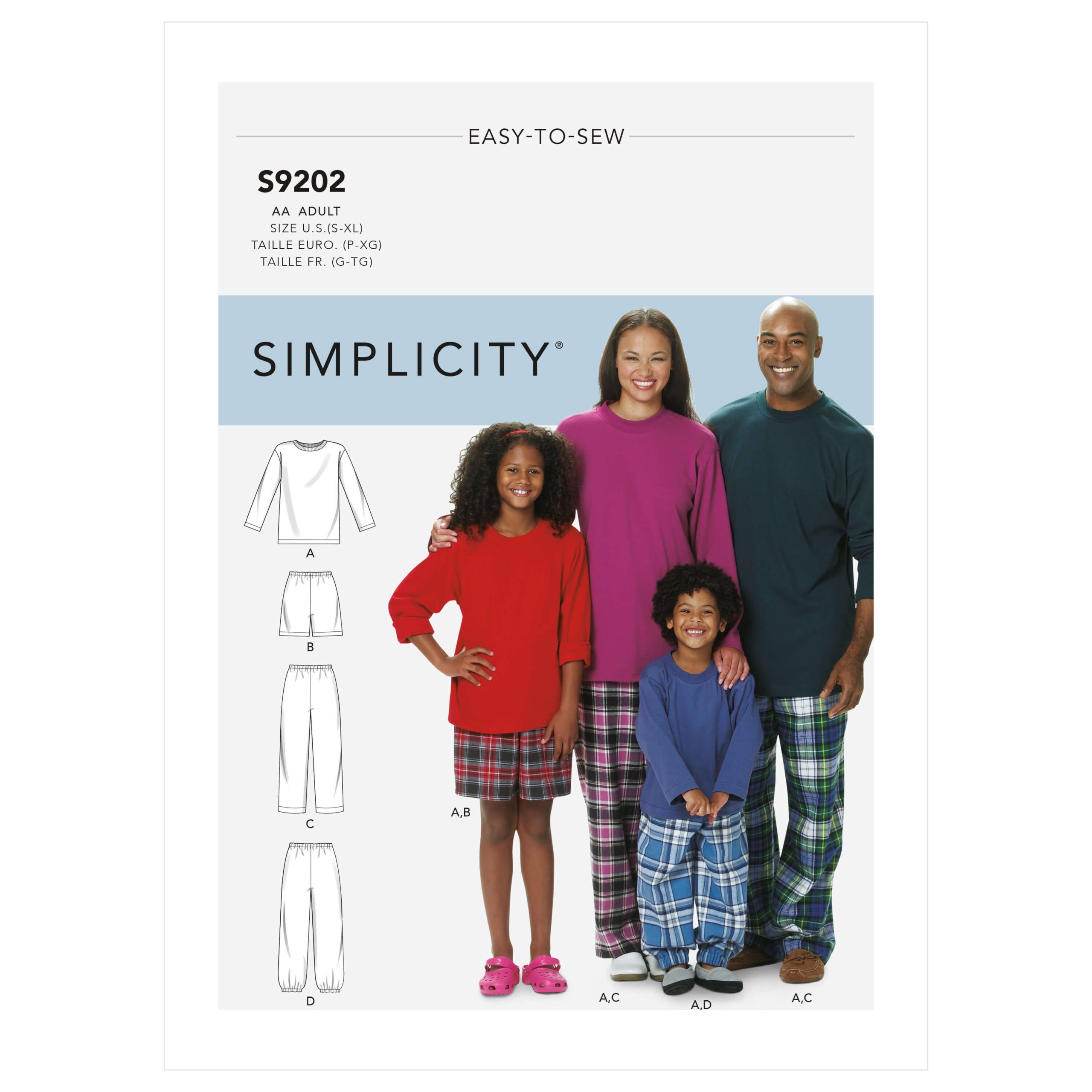 Simplicity Sewing Pattern S9202 Misses’/Men’s/Children’s/Boys’/Girls’ T ...