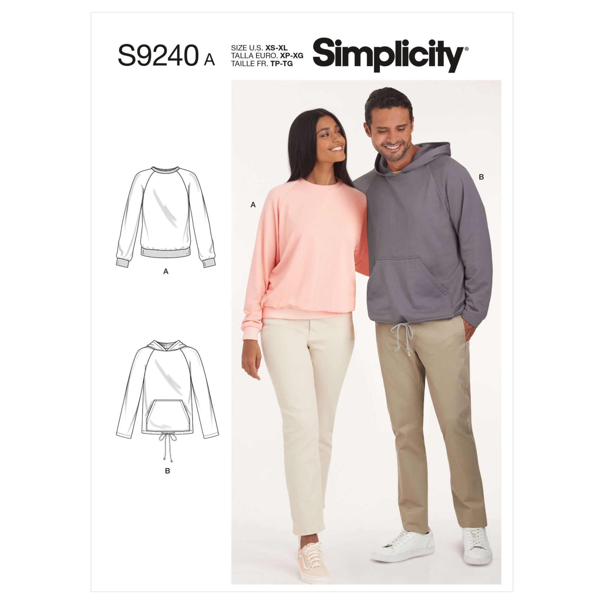 Simplicity Sewing Pattern S9240 Unisex Raglan Pullover Sweaters ...