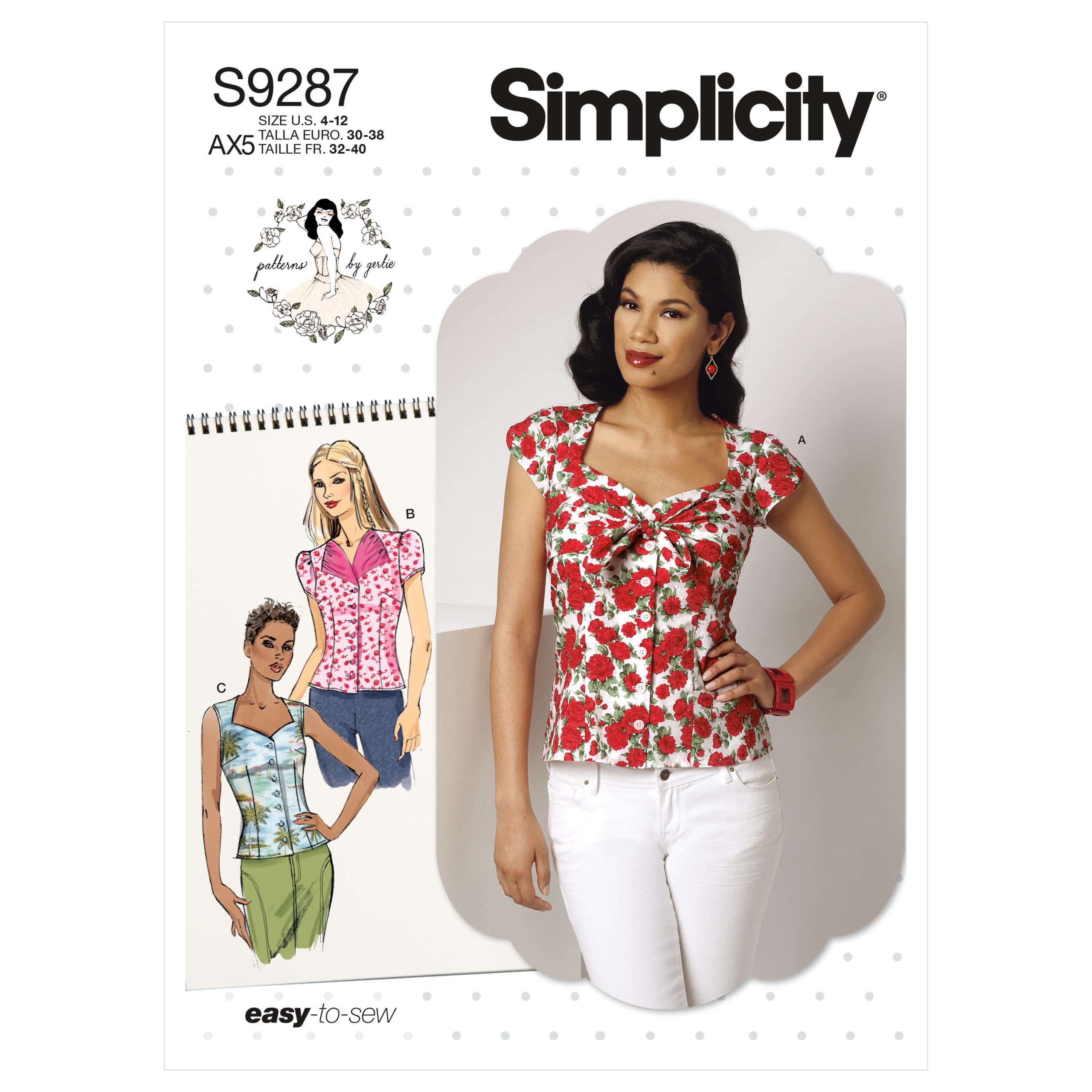 Simplicity Sewing Pattern S9287 Misses’ Sweetheart-Neckline Blouses ...