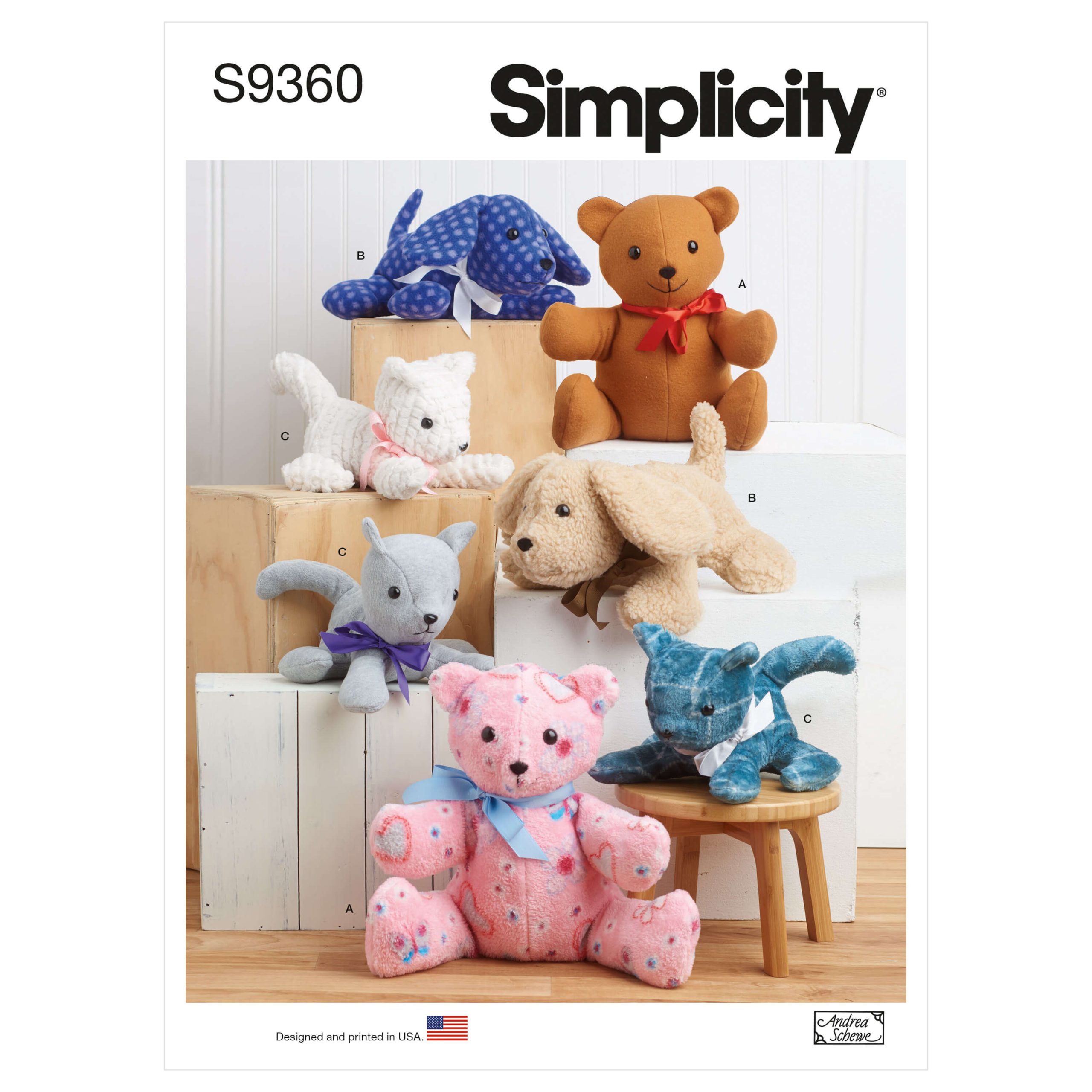 Simplicity Sewing Pattern S9360 Plush Animals - Sewdirect Australia
