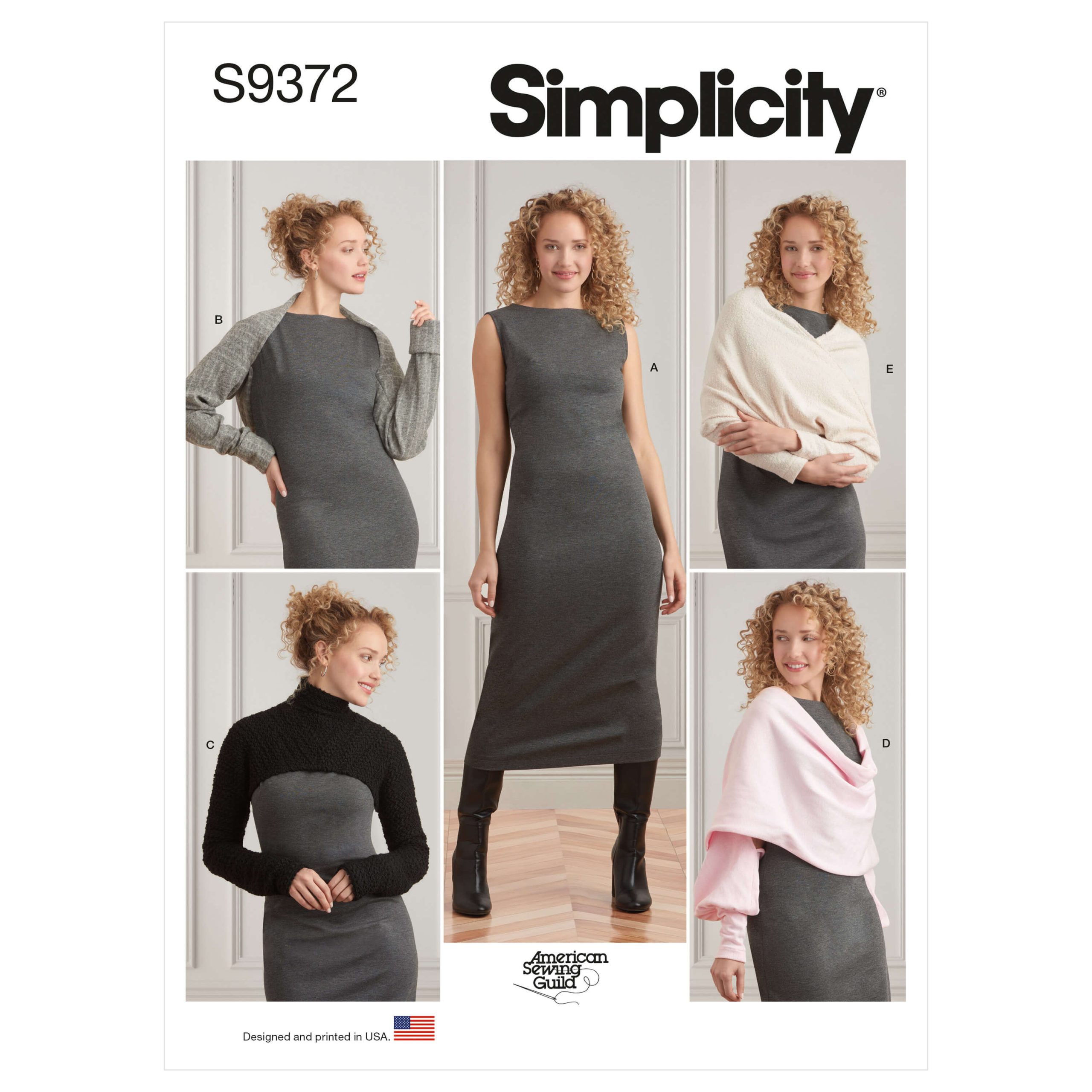 Simplicity Sewing Pattern S9372 Misses’ Knit Dress and Shrugs ...