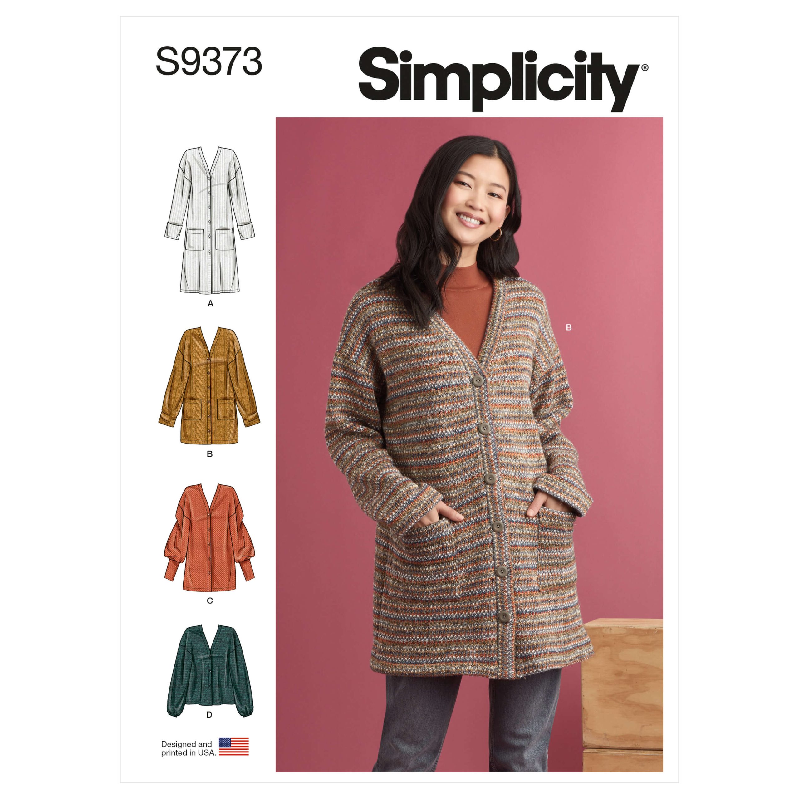 Simplicity Sewing Pattern S9373 Misses’ Knit Cardigans - Sewdirect ...