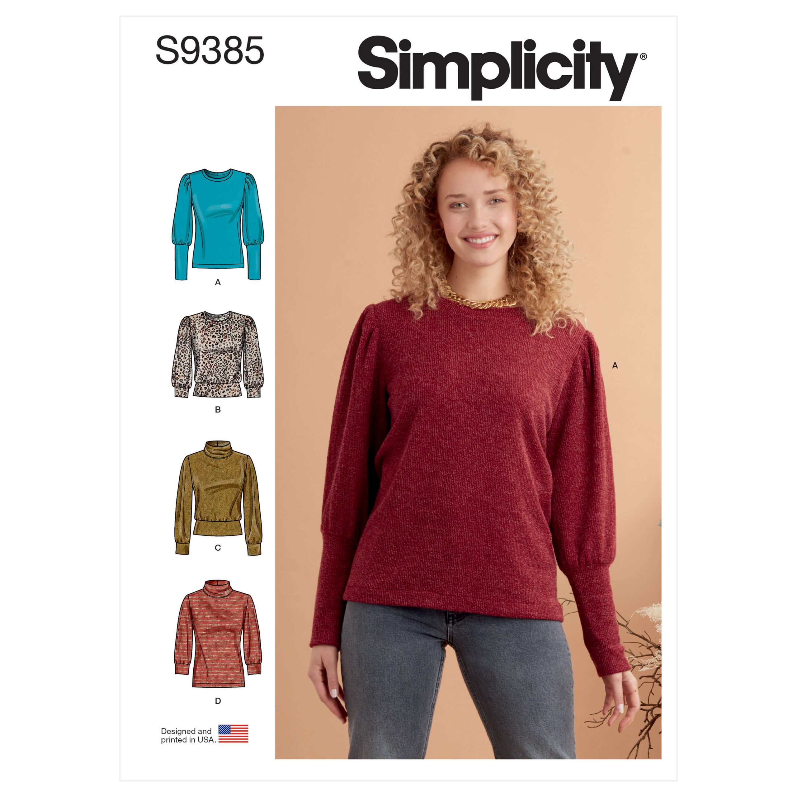 Simplicity Sewing Pattern S9385 Misses’ Knit Tops with Length and ...