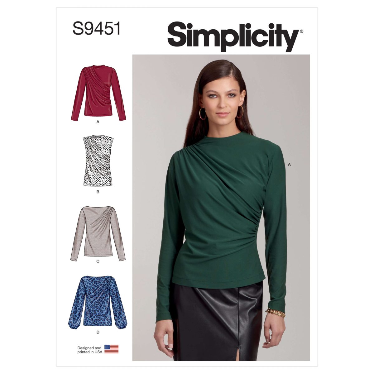 Simplicity Sewing Pattern S9451 Misses’ Knit Tops - Sewdirect Australia