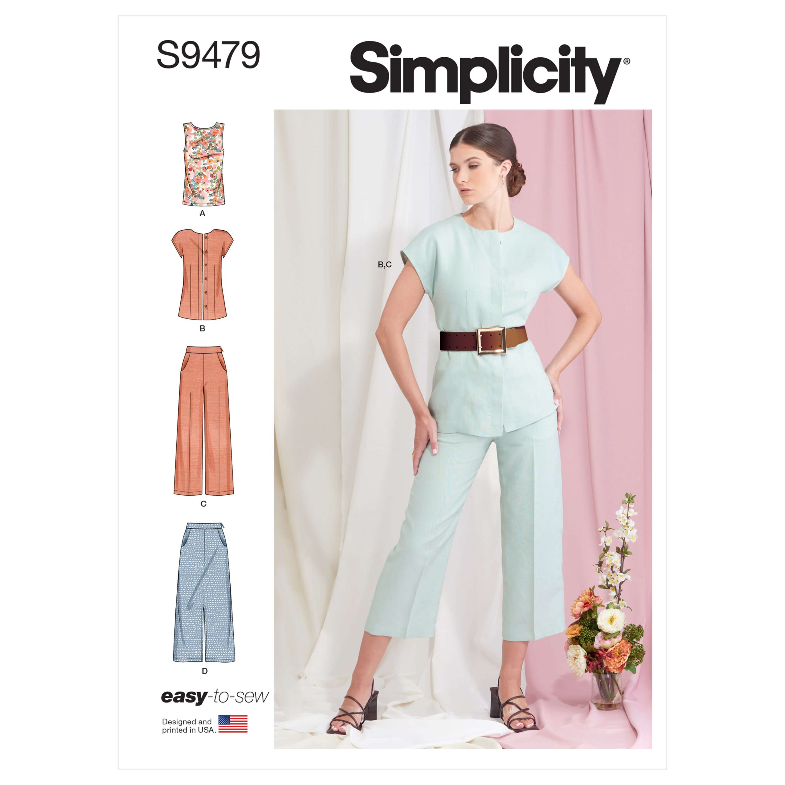 Simplicity Sewing Pattern S9479 Misses’ Trousers, Skirt, Jacket and Top ...