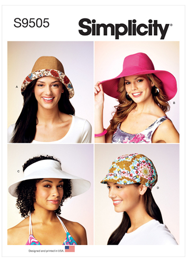 Simplicity Sewing Pattern S9505 Hats in Four Styles - Sewdirect Australia