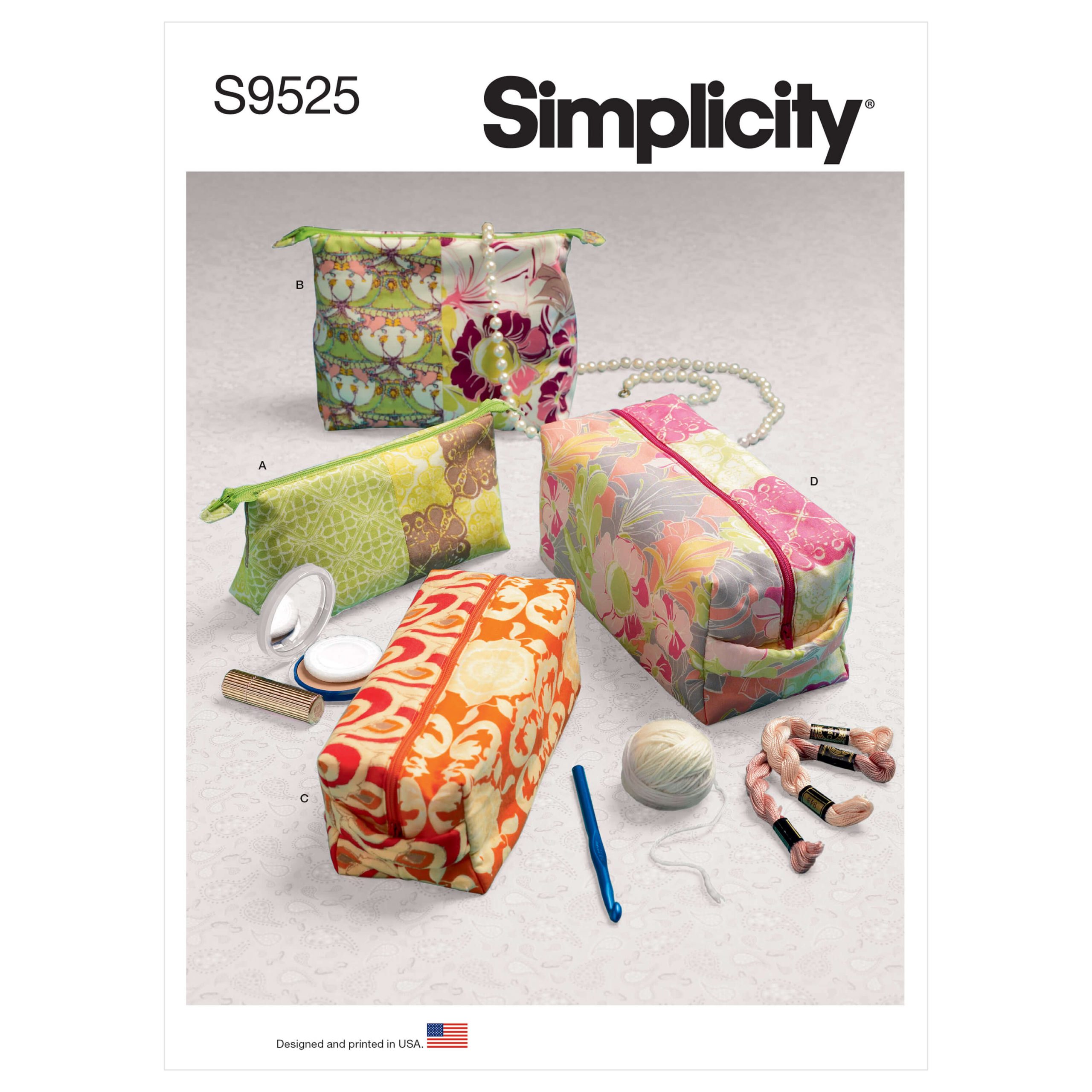 Simplicity Sewing Pattern S9525 Zippered Cases - Sewdirect Australia