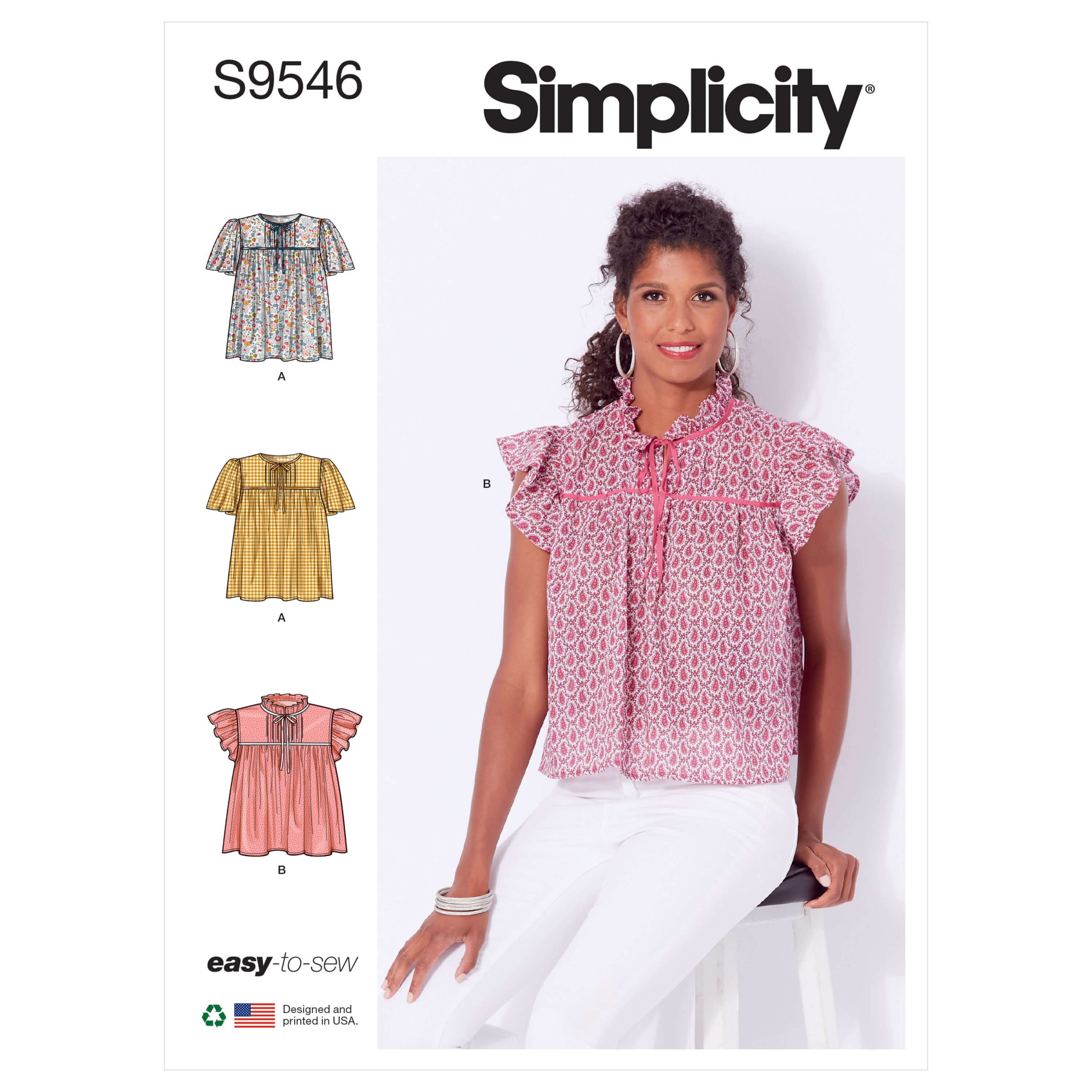 Simplicity Sewing Pattern S9546 Misses’ Tops - Sewdirect Australia