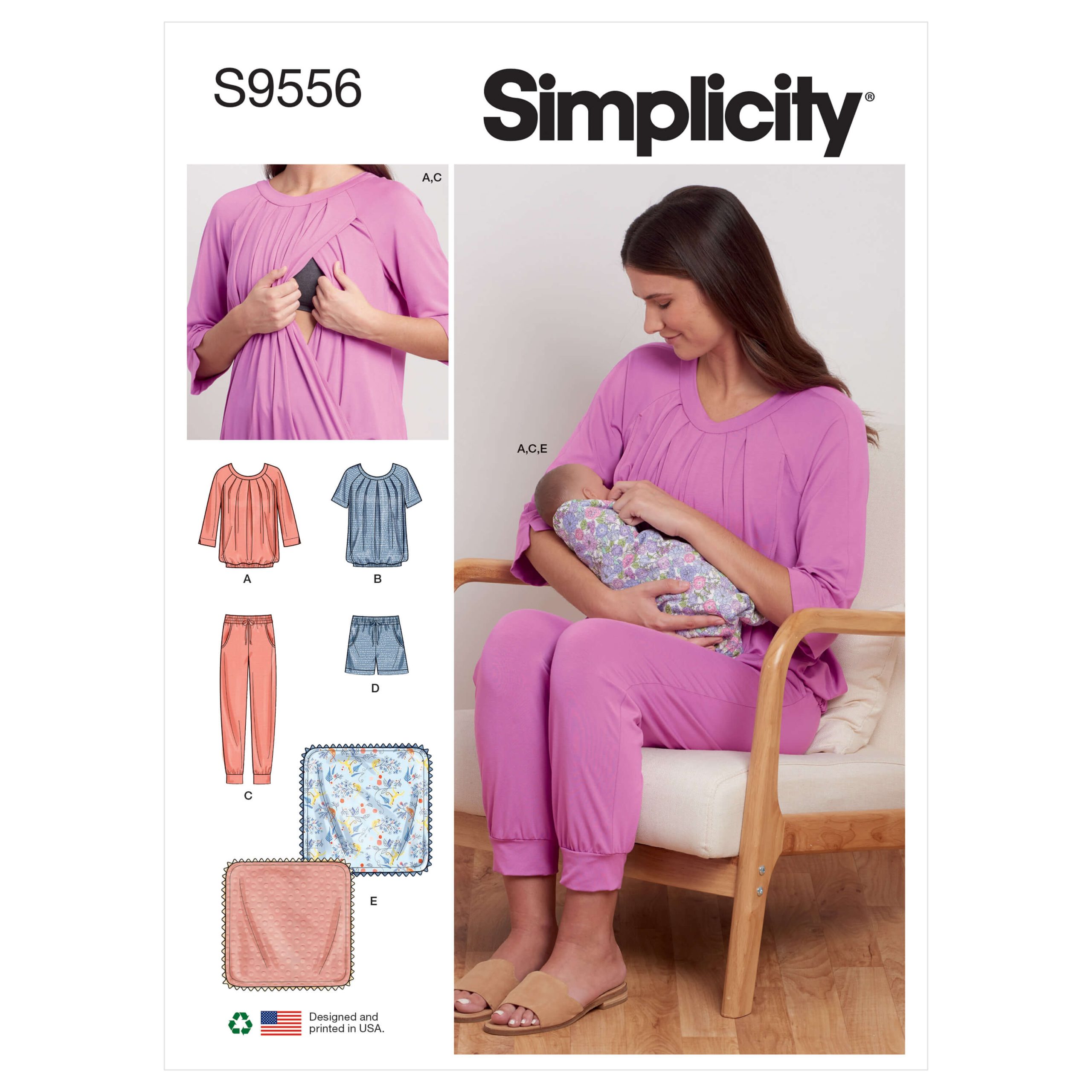 Simplicity Sewing Pattern S9556 Misses’ Nursing Tops, Trousers, Shorts ...