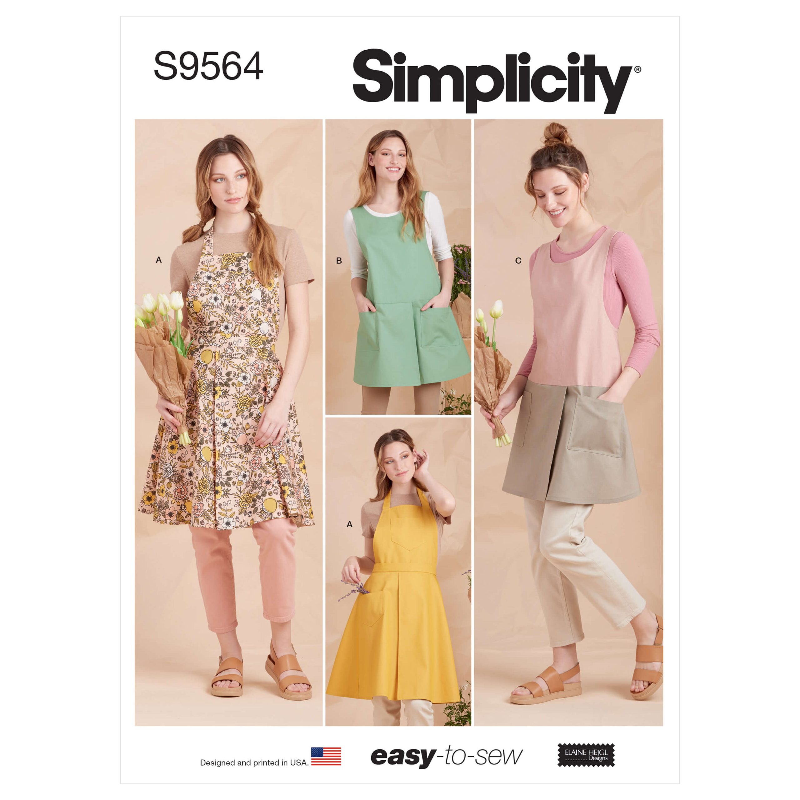 Simplicity Sewing Pattern S9564 Misses’ Aprons - Sewdirect Australia