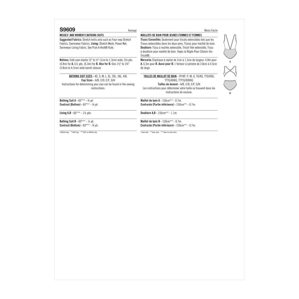 Simplicity Sewing Pattern S9609 Misses’ and Women’s Swimsuits by ...