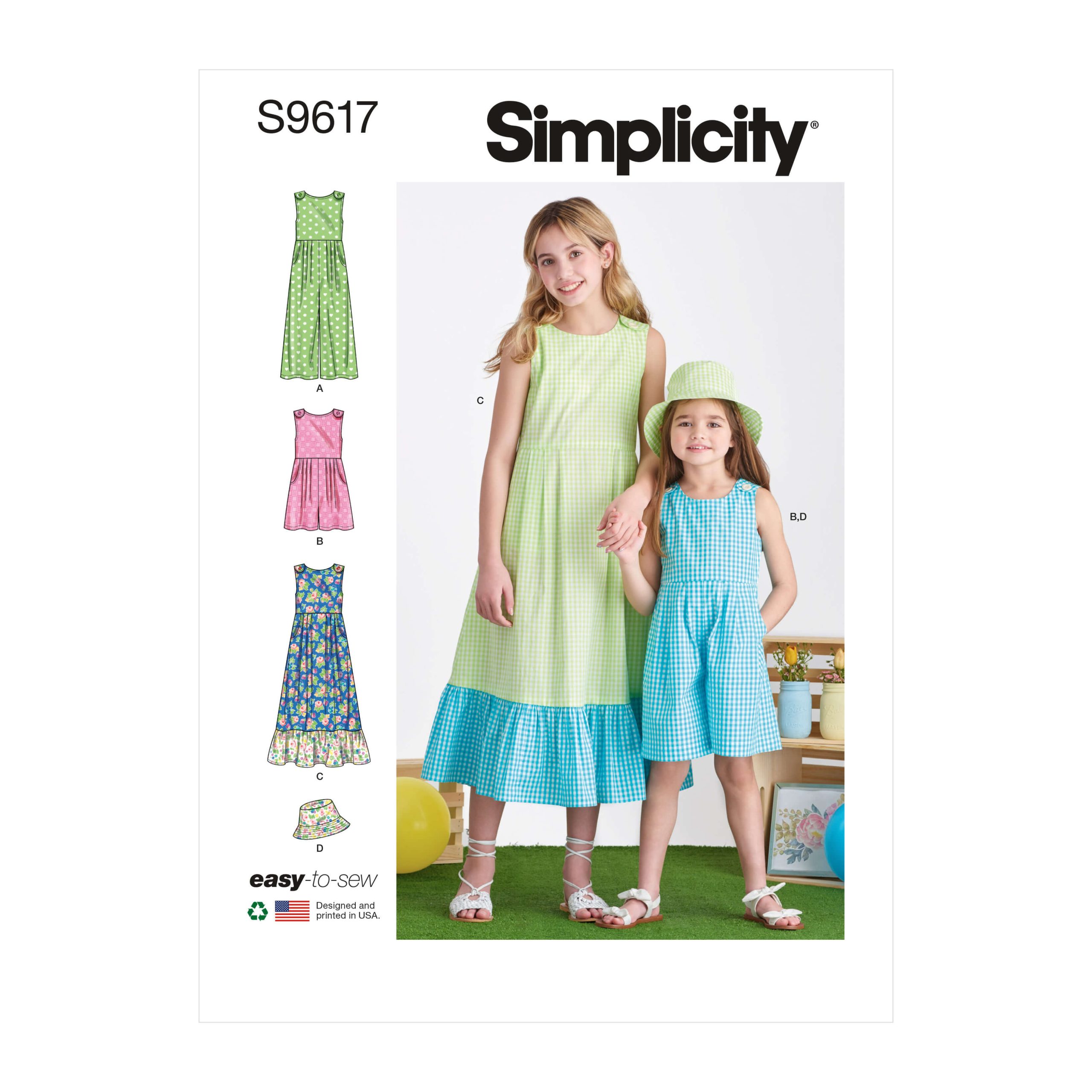 Simplicity Sewing Pattern S9617 Children’s and Girls’ Jumpsuit, Romper and Dress - Sewdirect ...