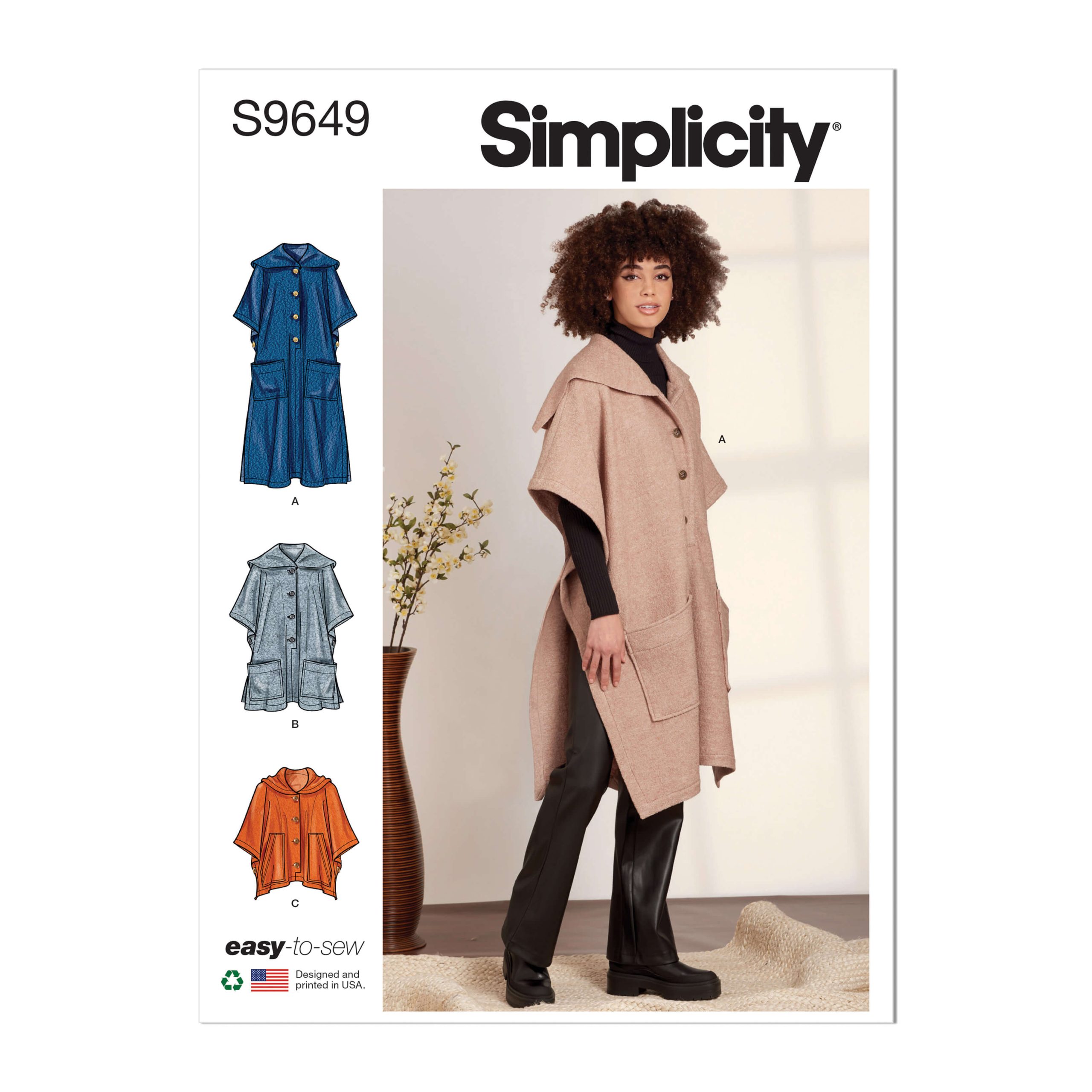 Simplicity Sewing Pattern S9649 Misses’ Ponchos - Sewdirect Australia