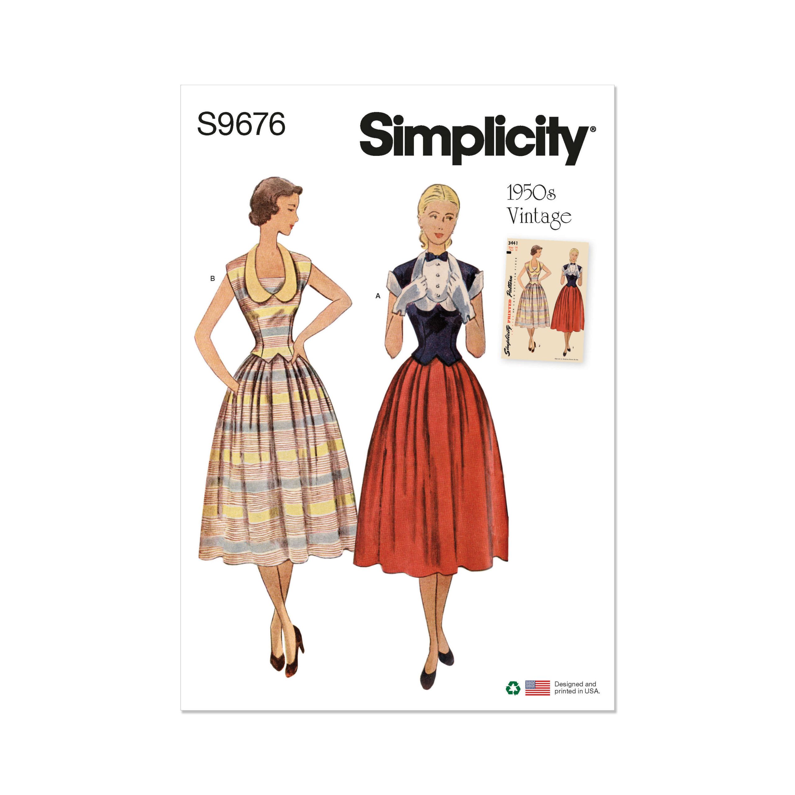 Simplicity Sewing Pattern S9676 Misses’ Vintage Two-Piece Dresses ...