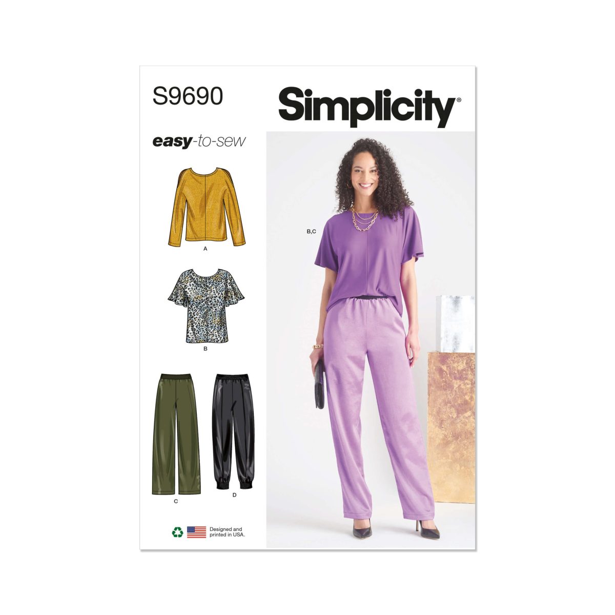 Simplicity Sewing Pattern S9690 Misses’ Tops and Pull-On Trousers - Sewdirect Australia