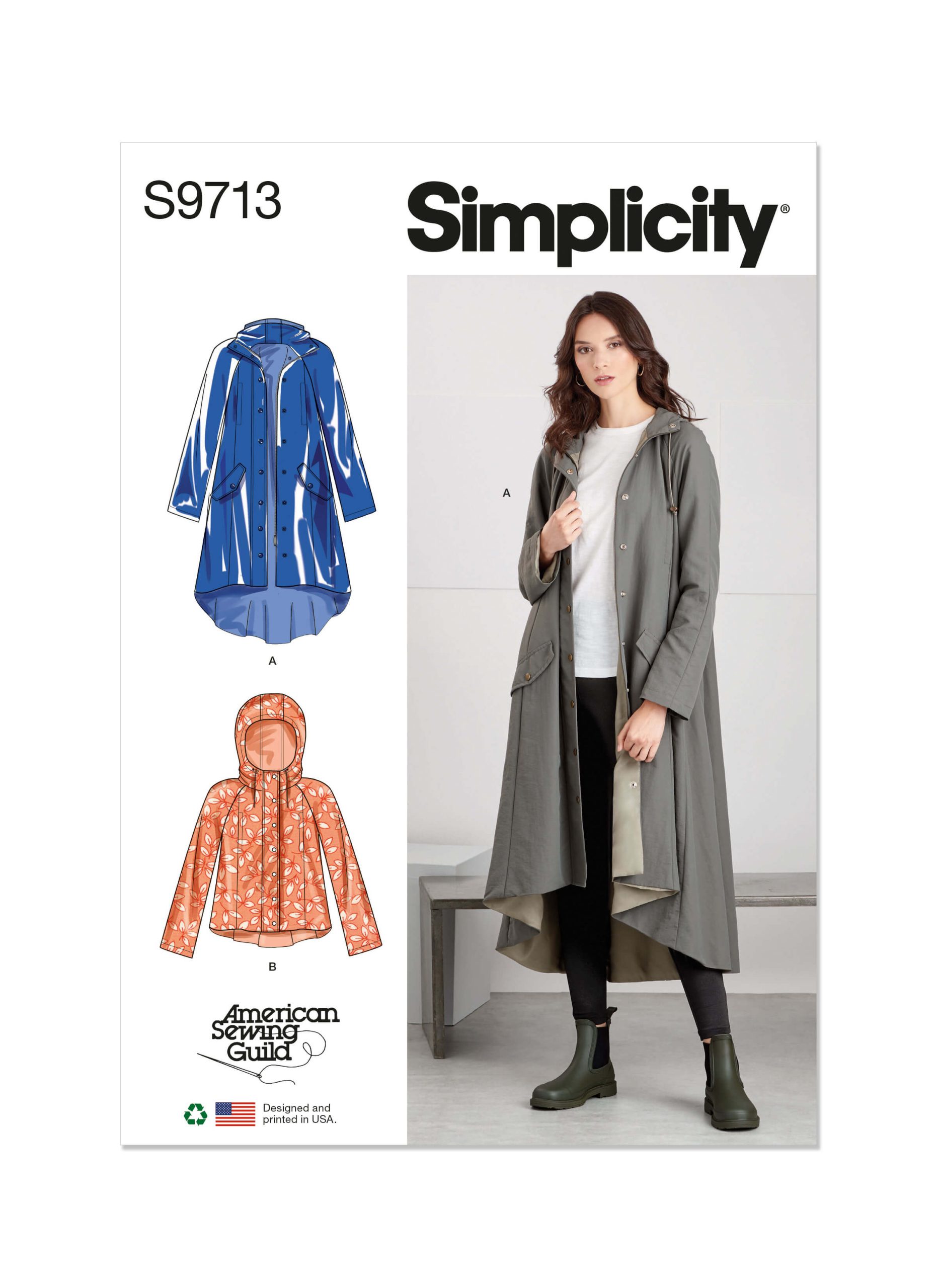 Simplicity Sewing Pattern S9713 Misses’ Parka Jacket - Sewdirect Australia