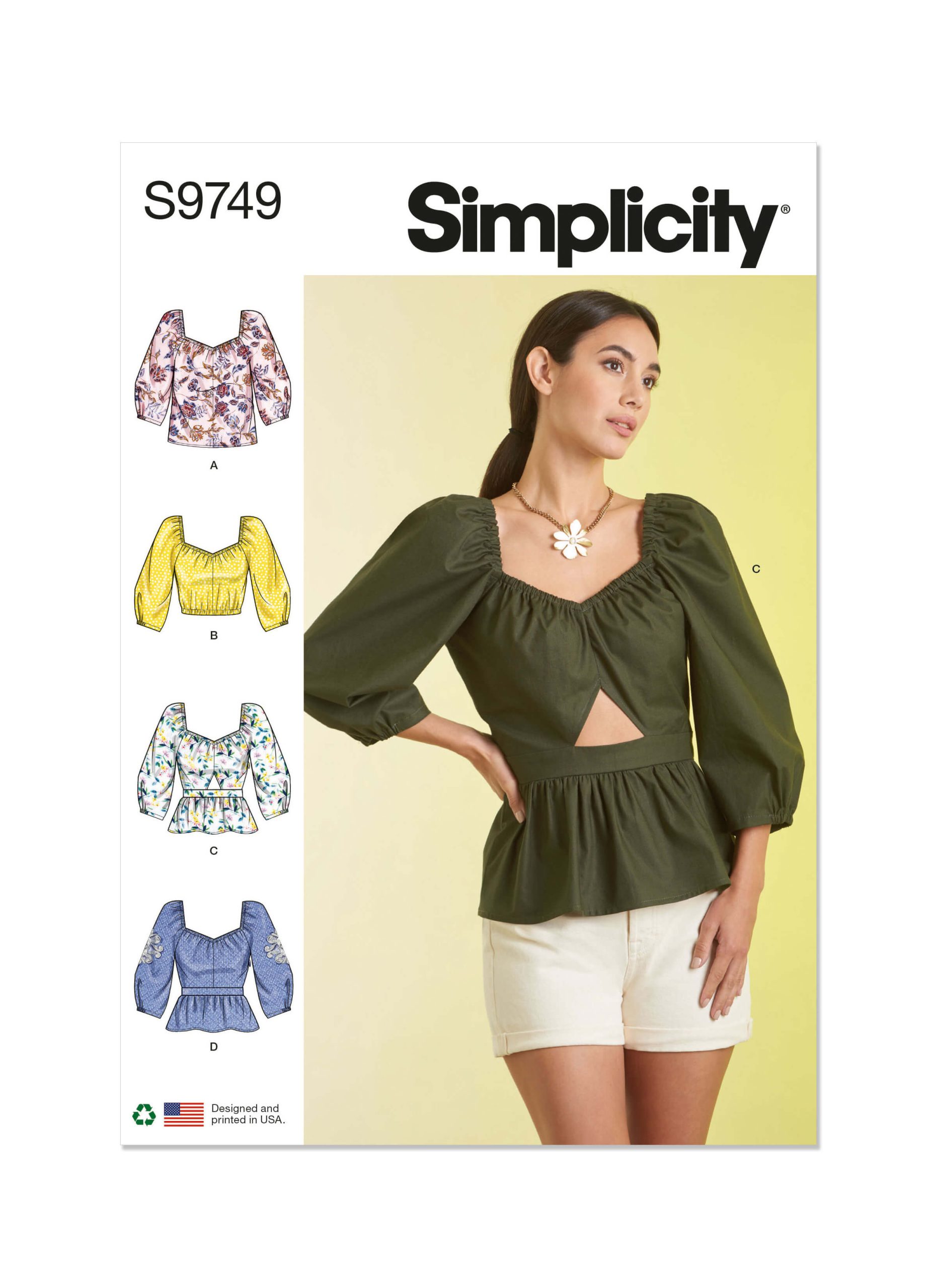 Simplicity Sewing Pattern S9749 Misses’ Tops - Sewdirect Australia