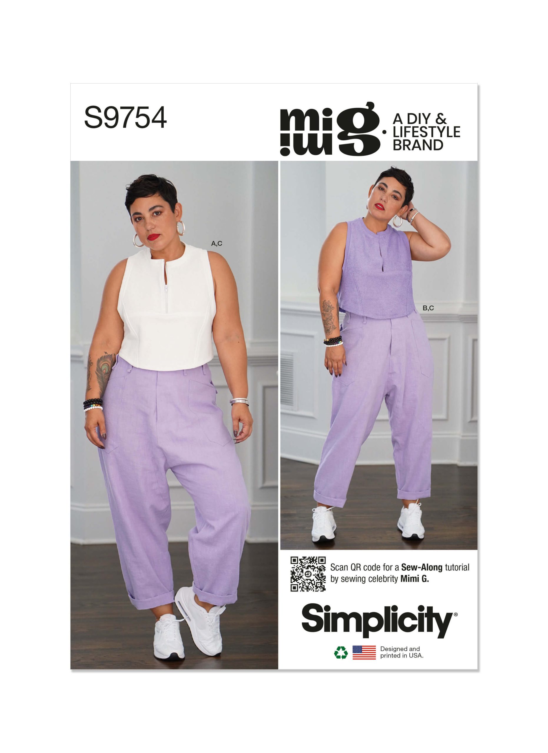 Simplicity Sewing Pattern S9754 Misses’ Tops and Cargo Trousers by Mimi ...