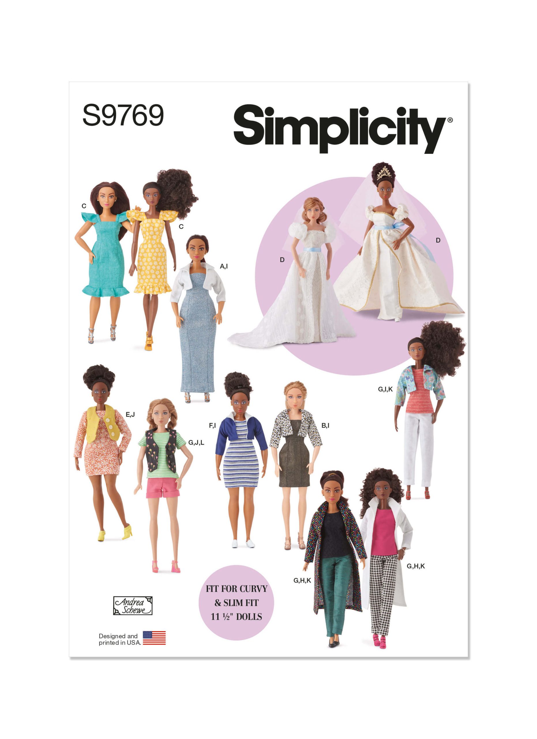 Simplicity Sewing Pattern S9769 11 1/2″ Fashion Clothes for Regular and ...