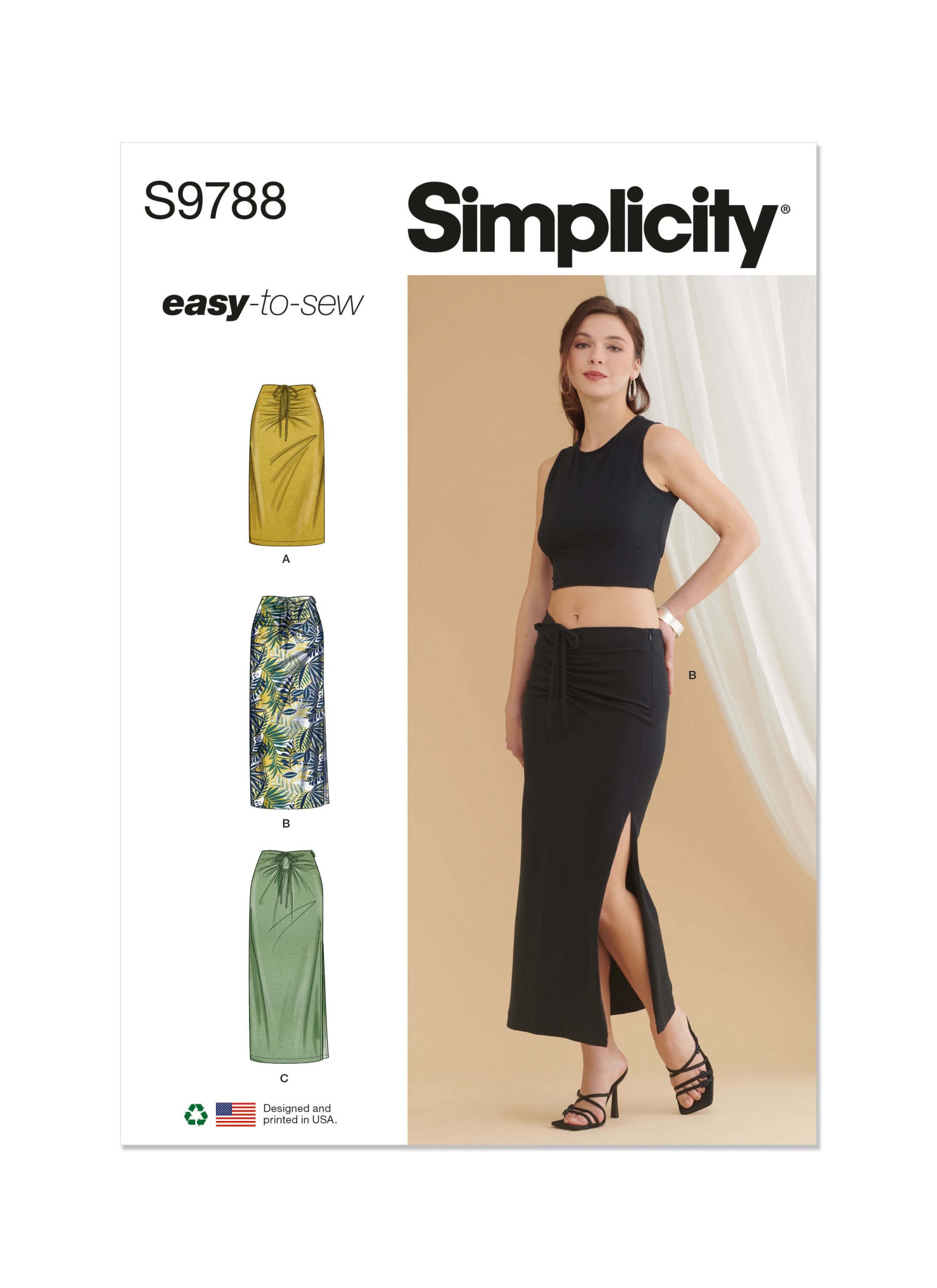Simplicity Sewing Pattern S9788 Misses’ Knit Skirts in Two Lengths ...