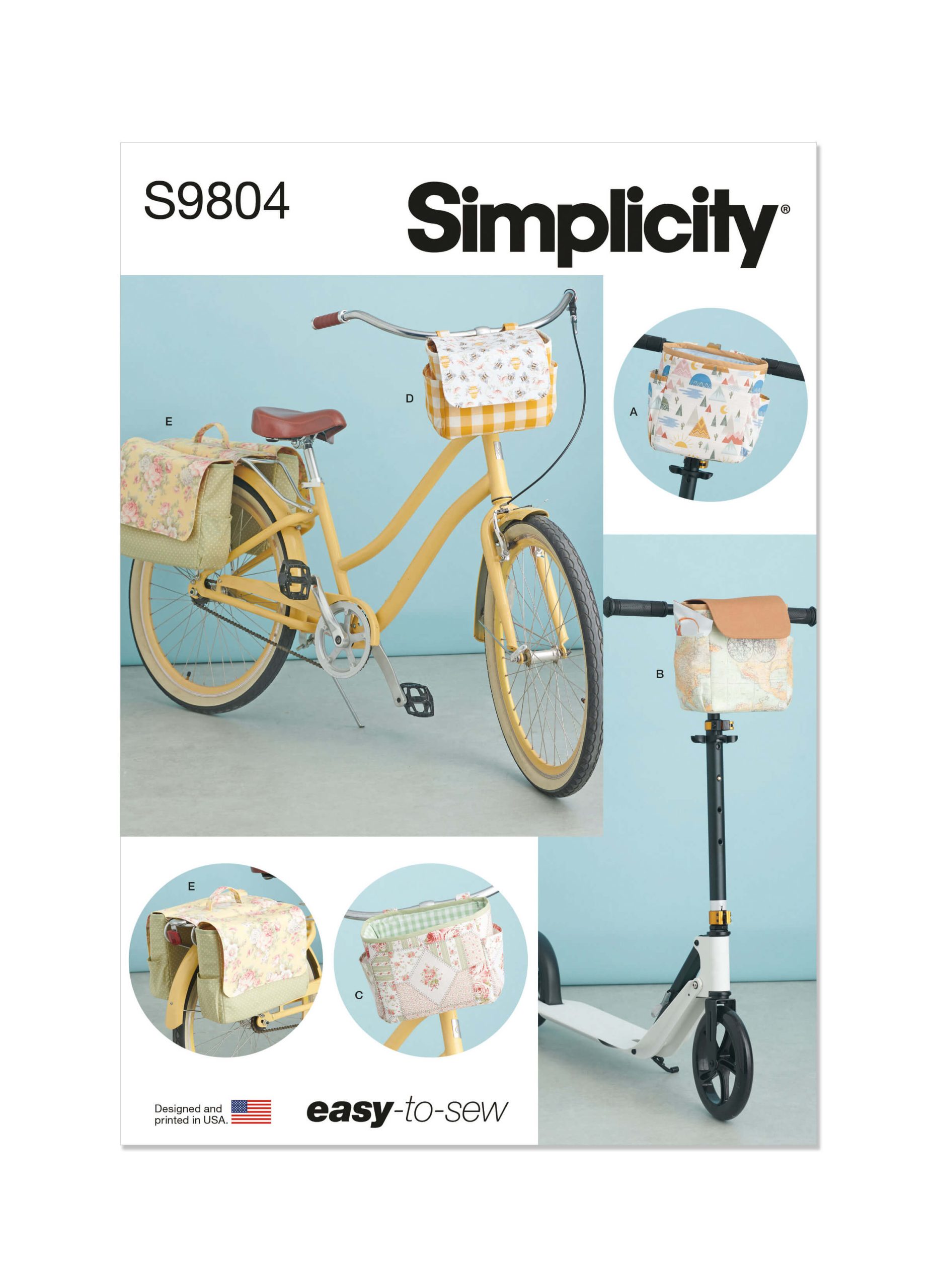 Simplicity Sewing Pattern S9804 Bicycle Baskets, Bags and Panniers ...