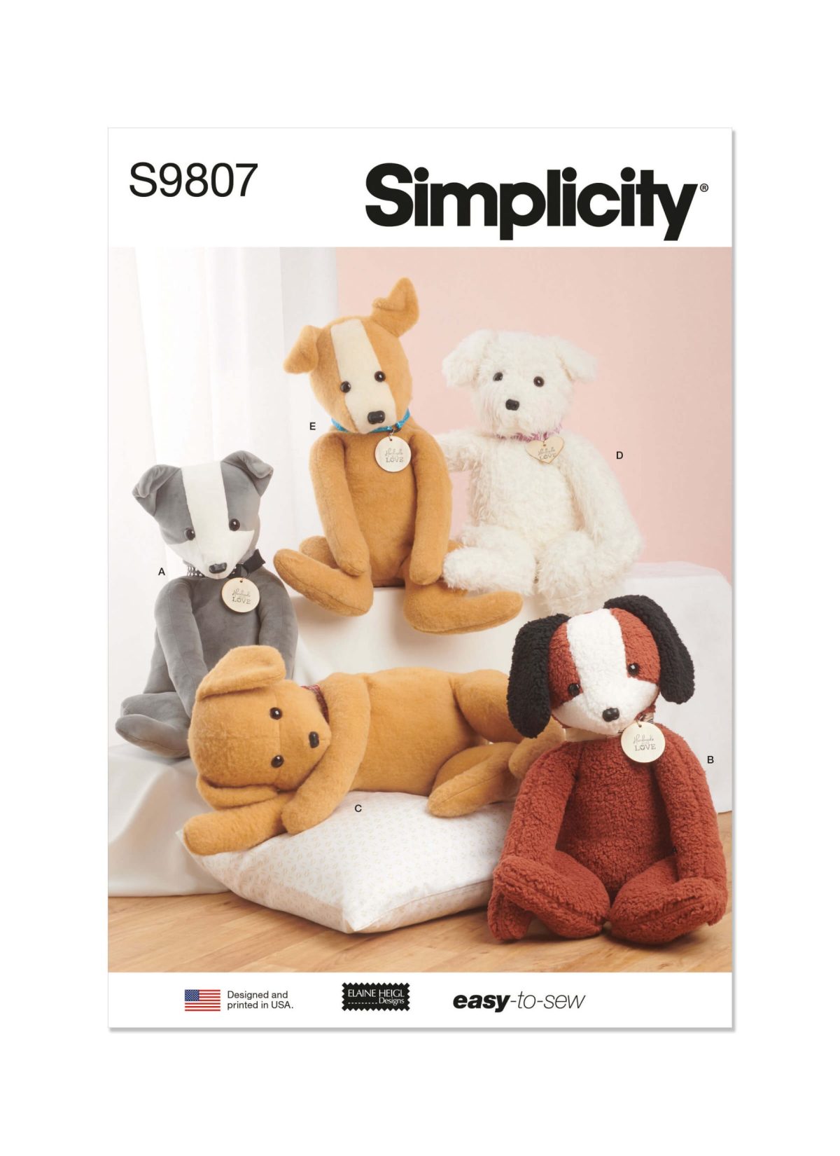 Simplicity Sewing Pattern S9807 Poseable Plush Animals by Elaine Heigl Designs - Sewdirect Australia