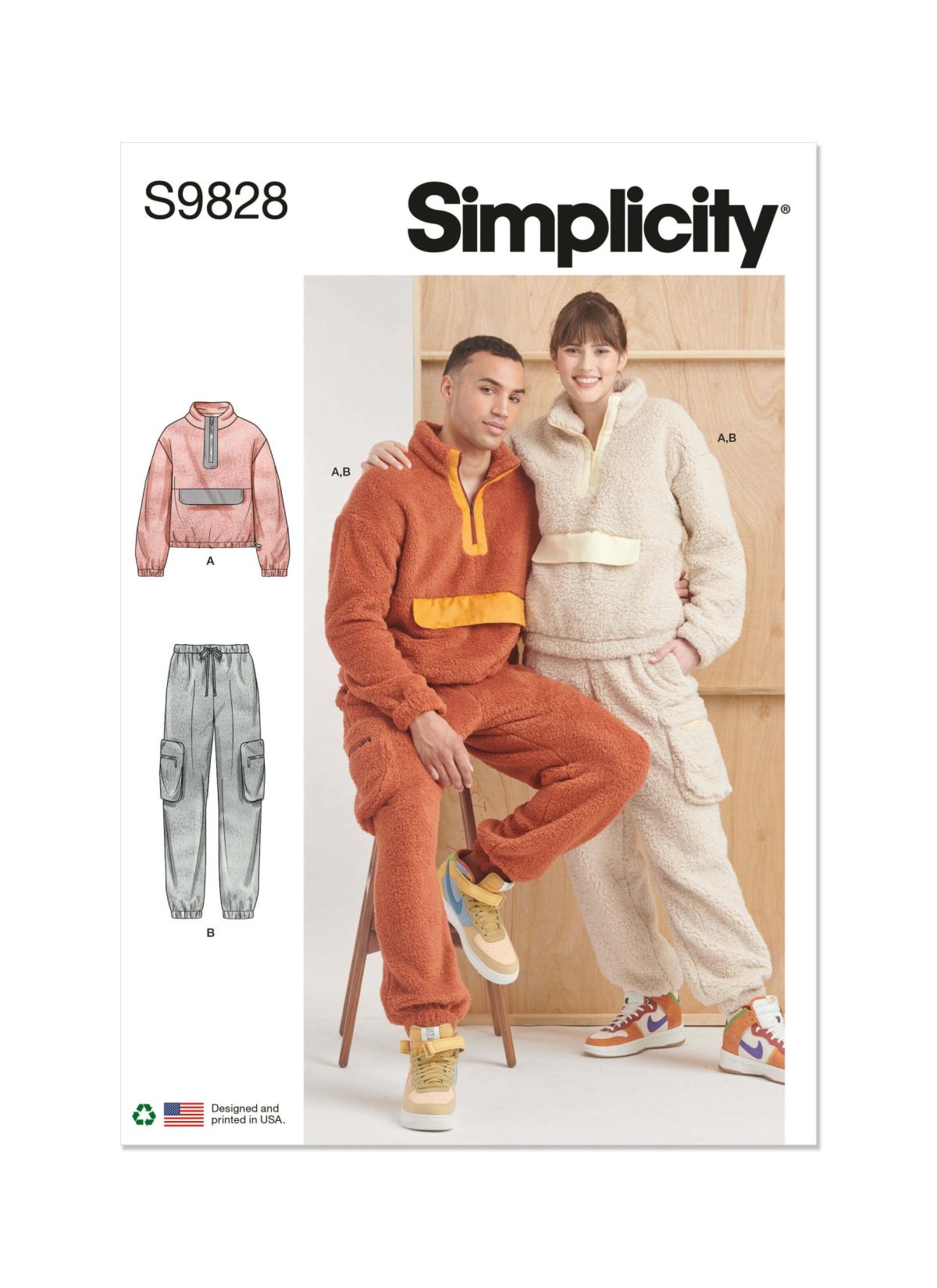 Simplicity Sewing Pattern S9828 Unisex Sweatshirt and Bottoms ...