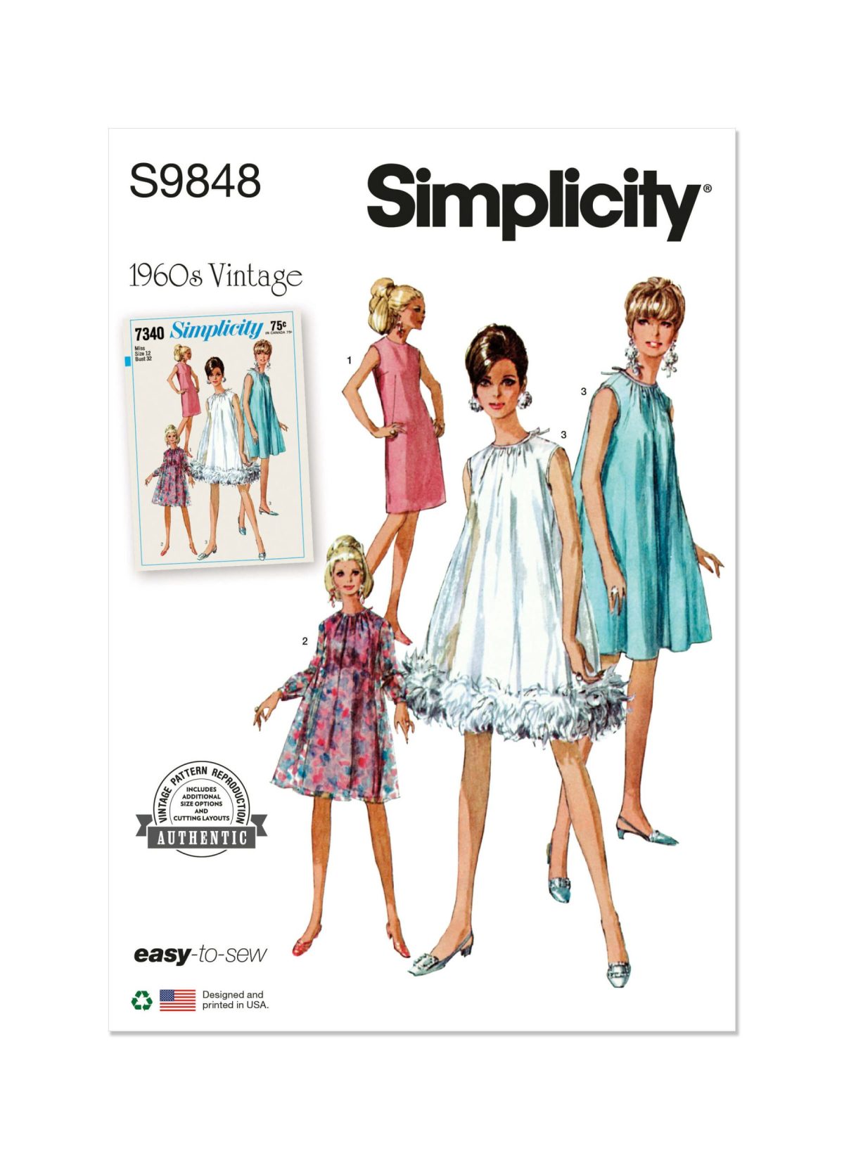 Simplicity Sewing Pattern S9848 Misses’ Vintage Dresses - Sewdirect ...