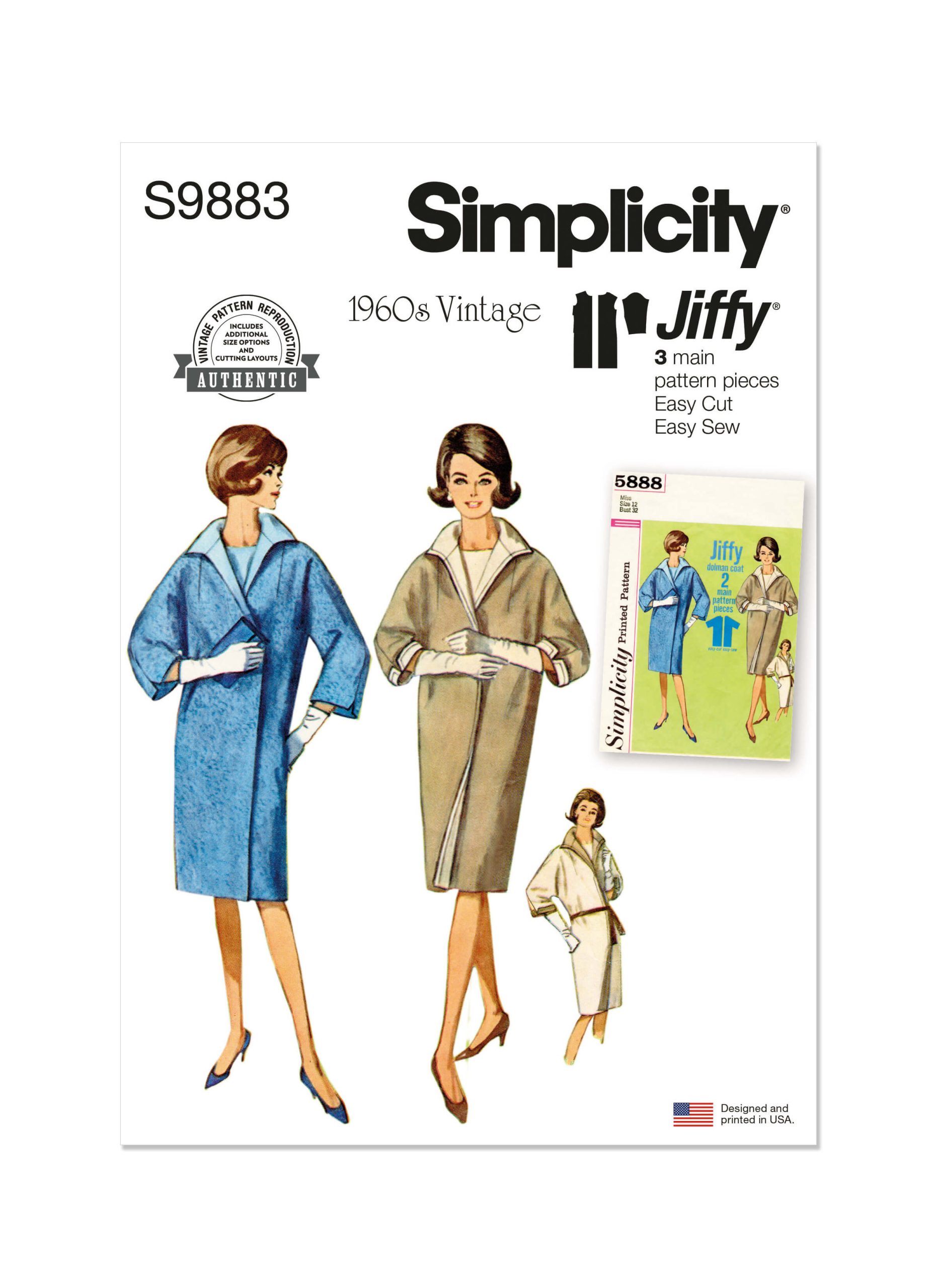 Simplicity Sewing Pattern S9883 Misses’ Reversible Coat - Sewdirect ...