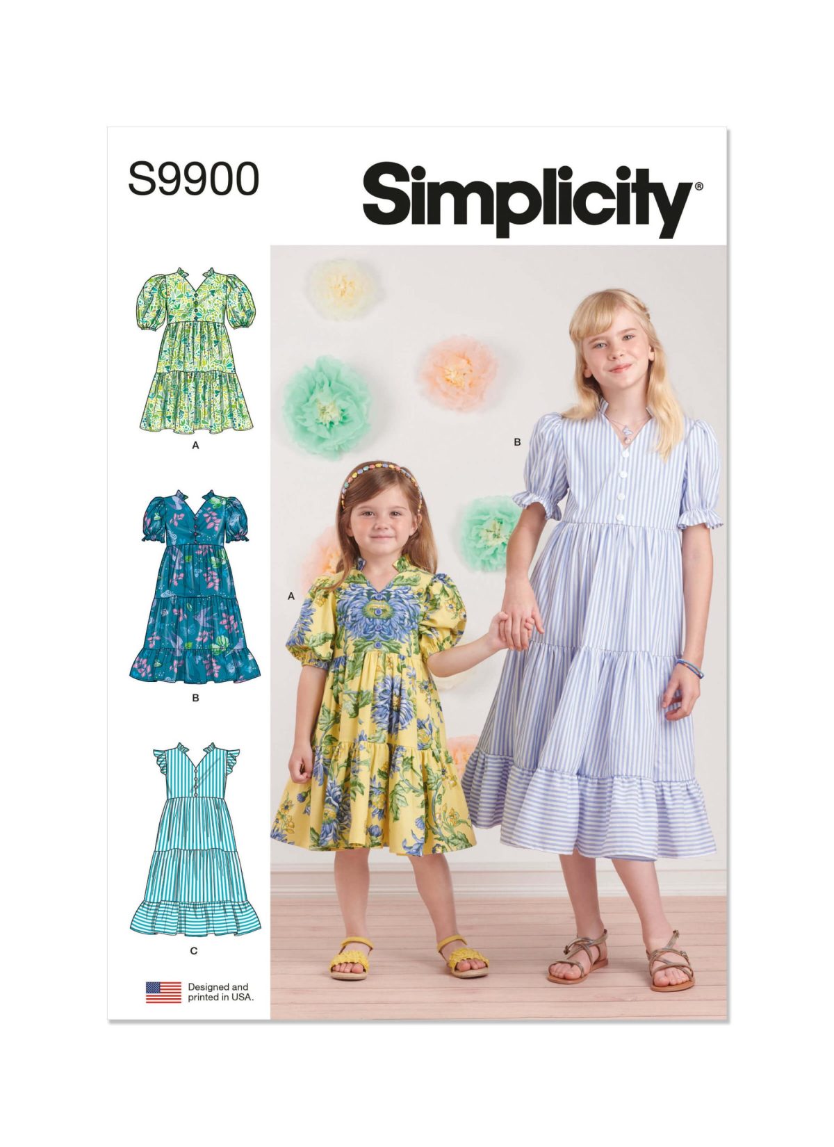 Simplicity Sewing Pattern S9900 Children’s and Girls’ Dress with Sleeve ...