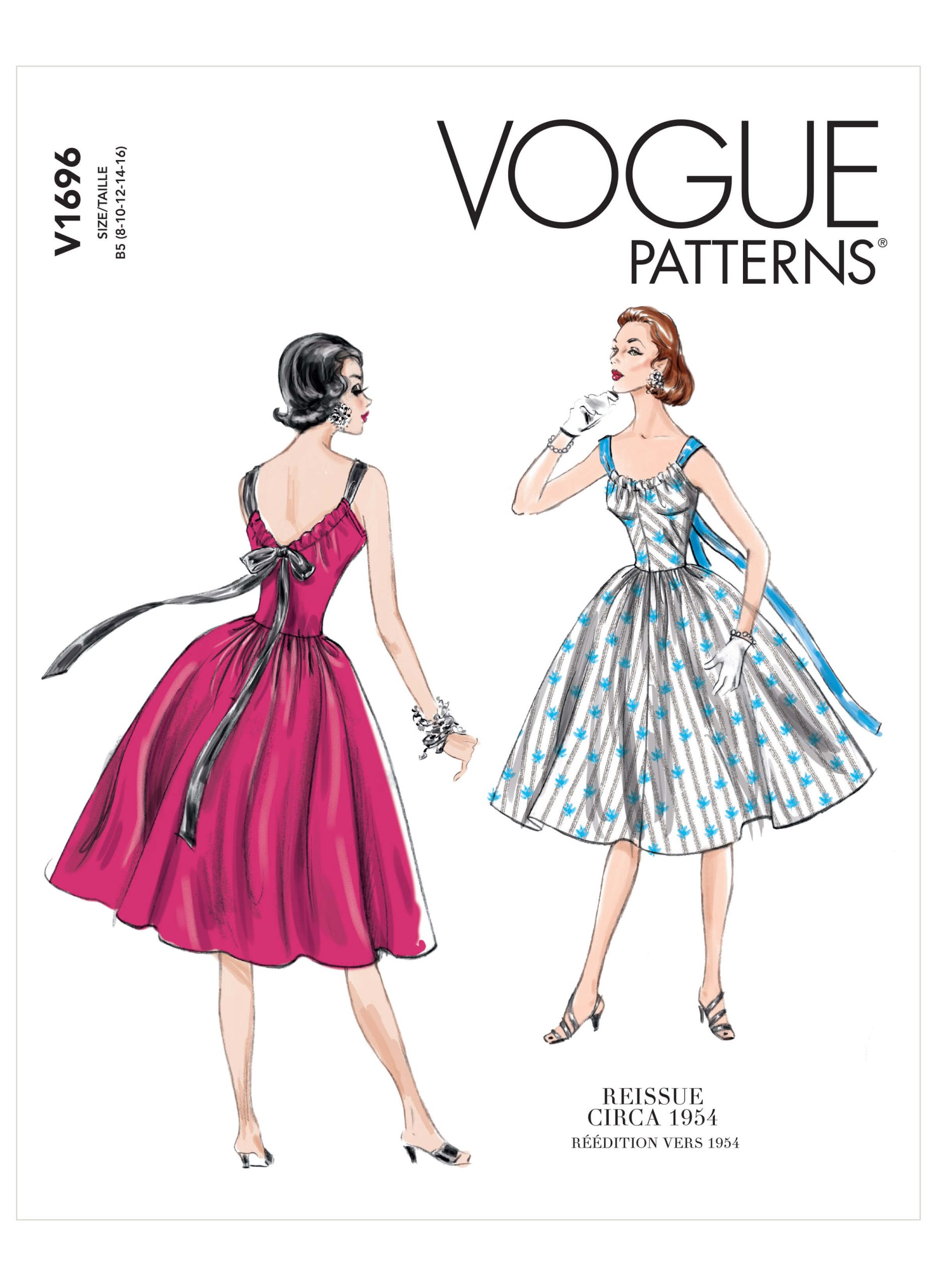 Vogue Patterns V1696 Misses’ Dress Vintage c 1954 - Sewdirect Australia