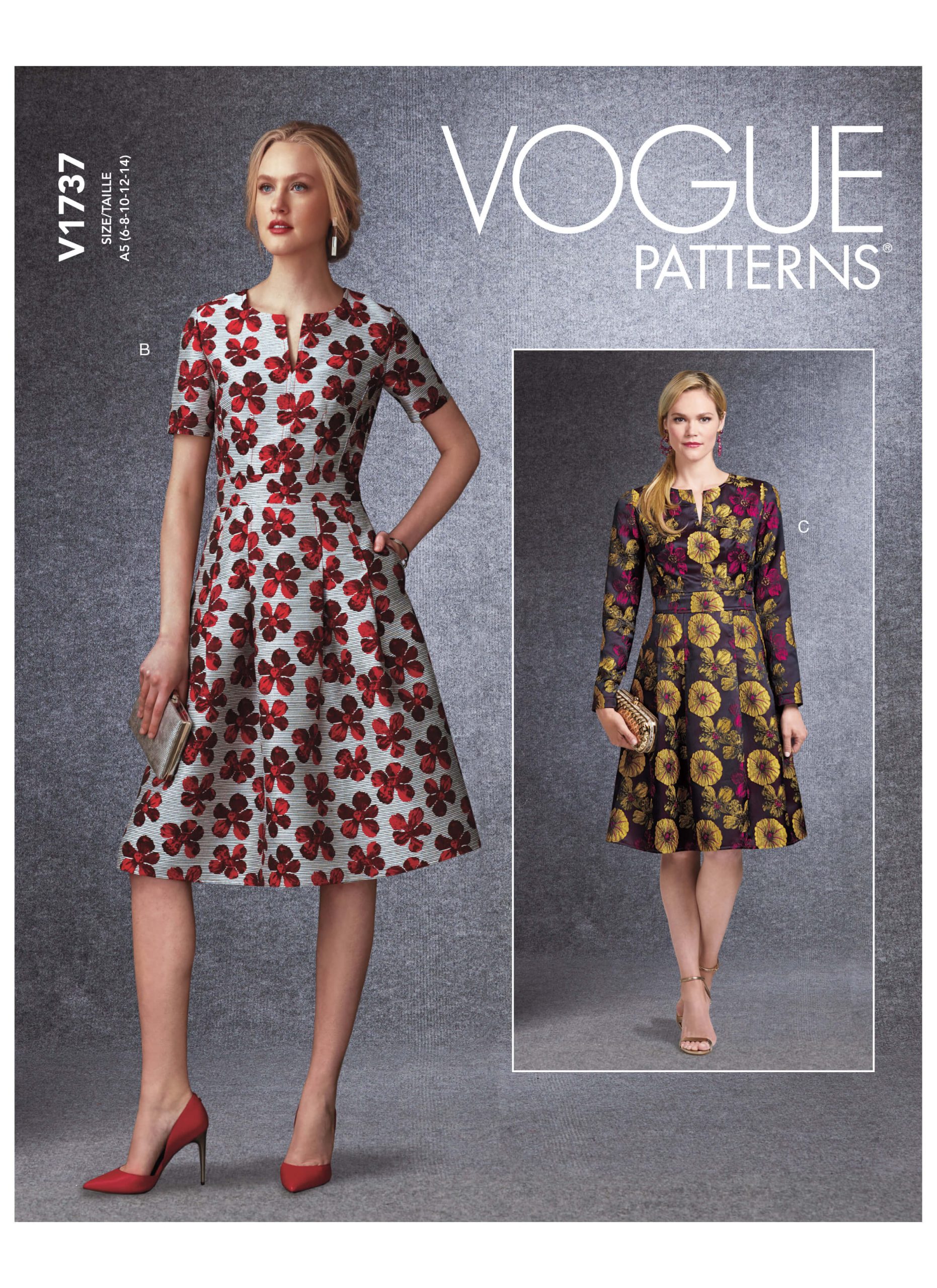 Vogue Patterns V1737 Misses’ Fit-And-Flare Dresses with Waistband and ...