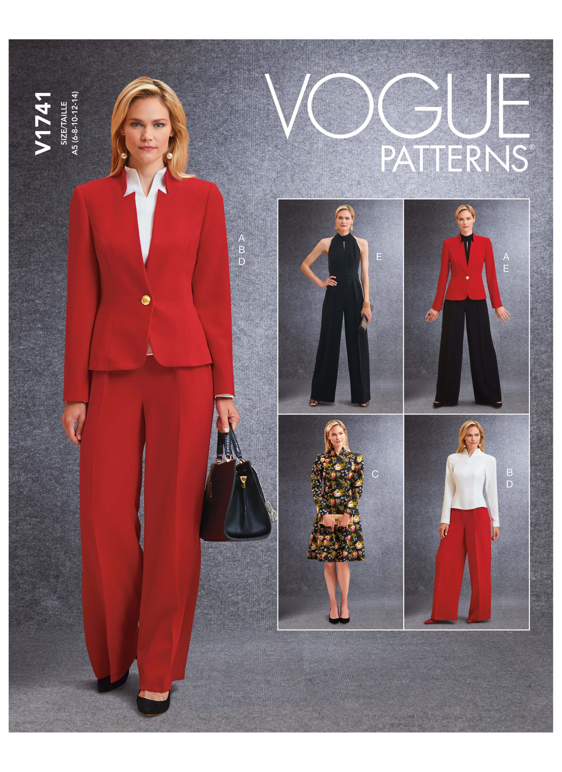 Vogue Patterns V1741 Misses’ Jacket, Top, Dress, Trousers and Jumpsuit ...